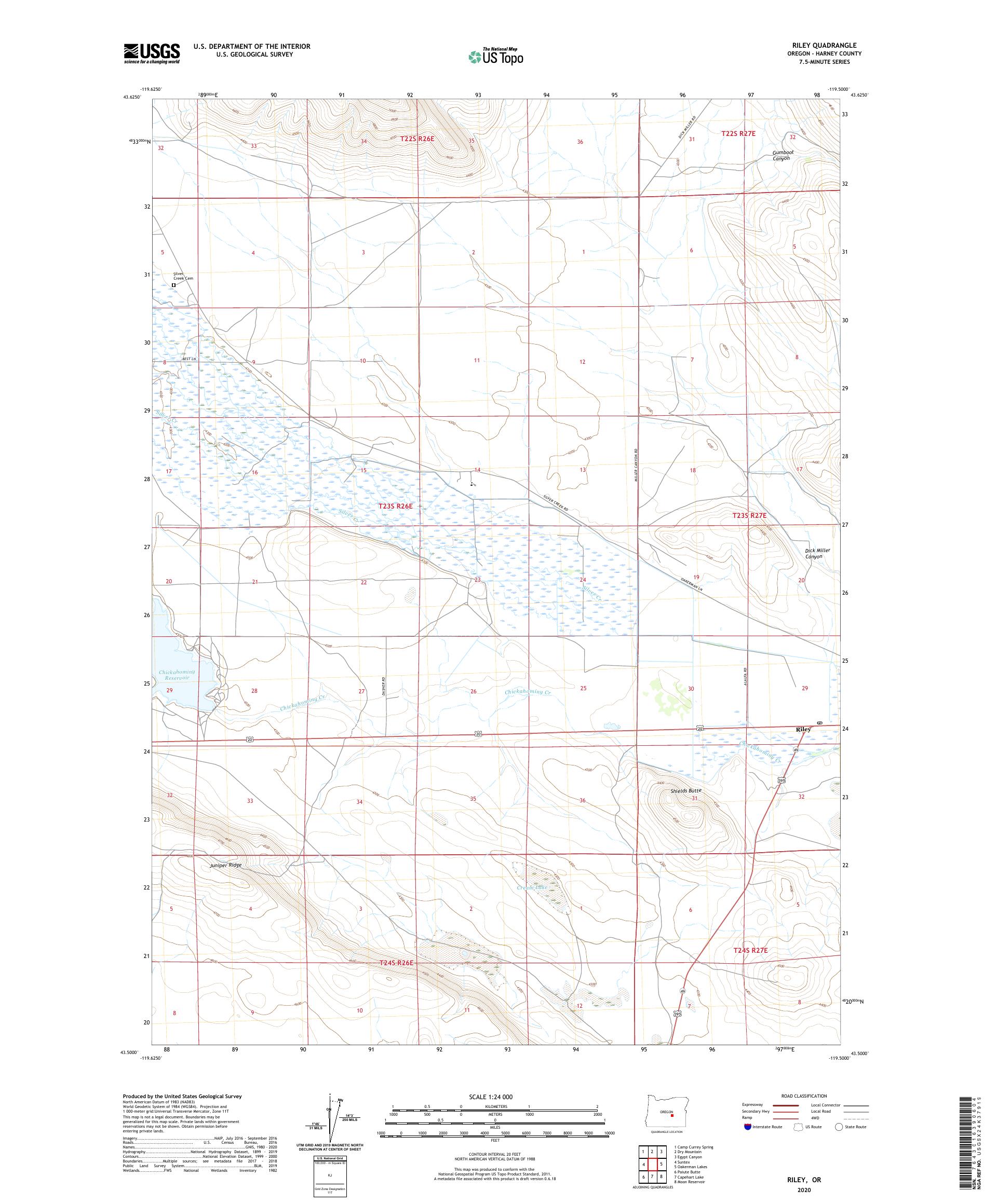 Riley Oregon US Topo Map – MyTopo Map Store