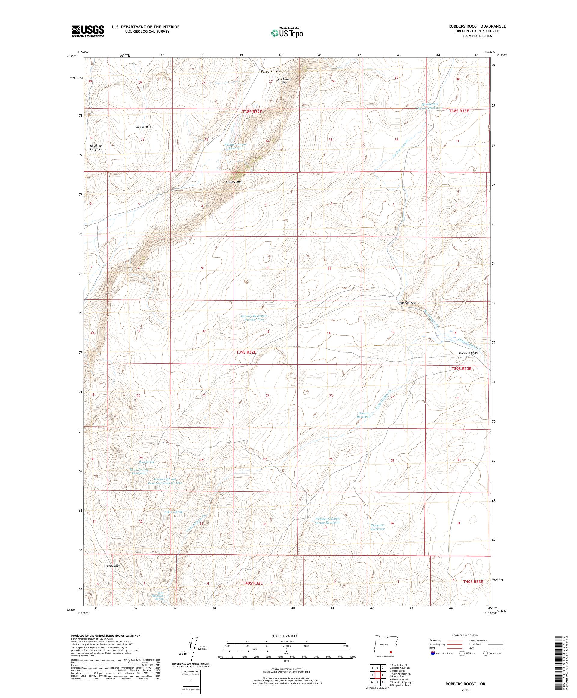 Robbers Roost Oregon US Topo Map – MyTopo Map Store