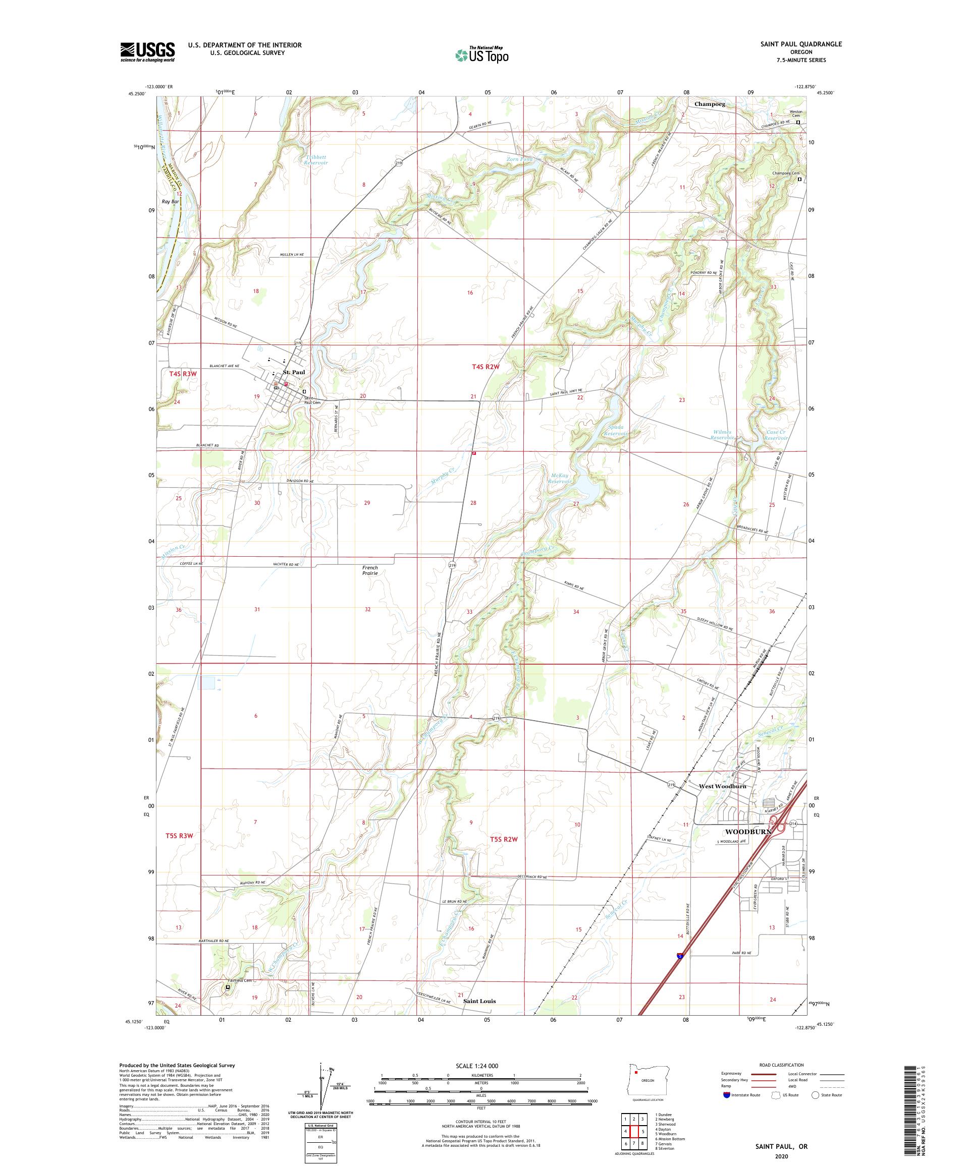 Saint Paul Oregon US Topo Map – MyTopo Map Store