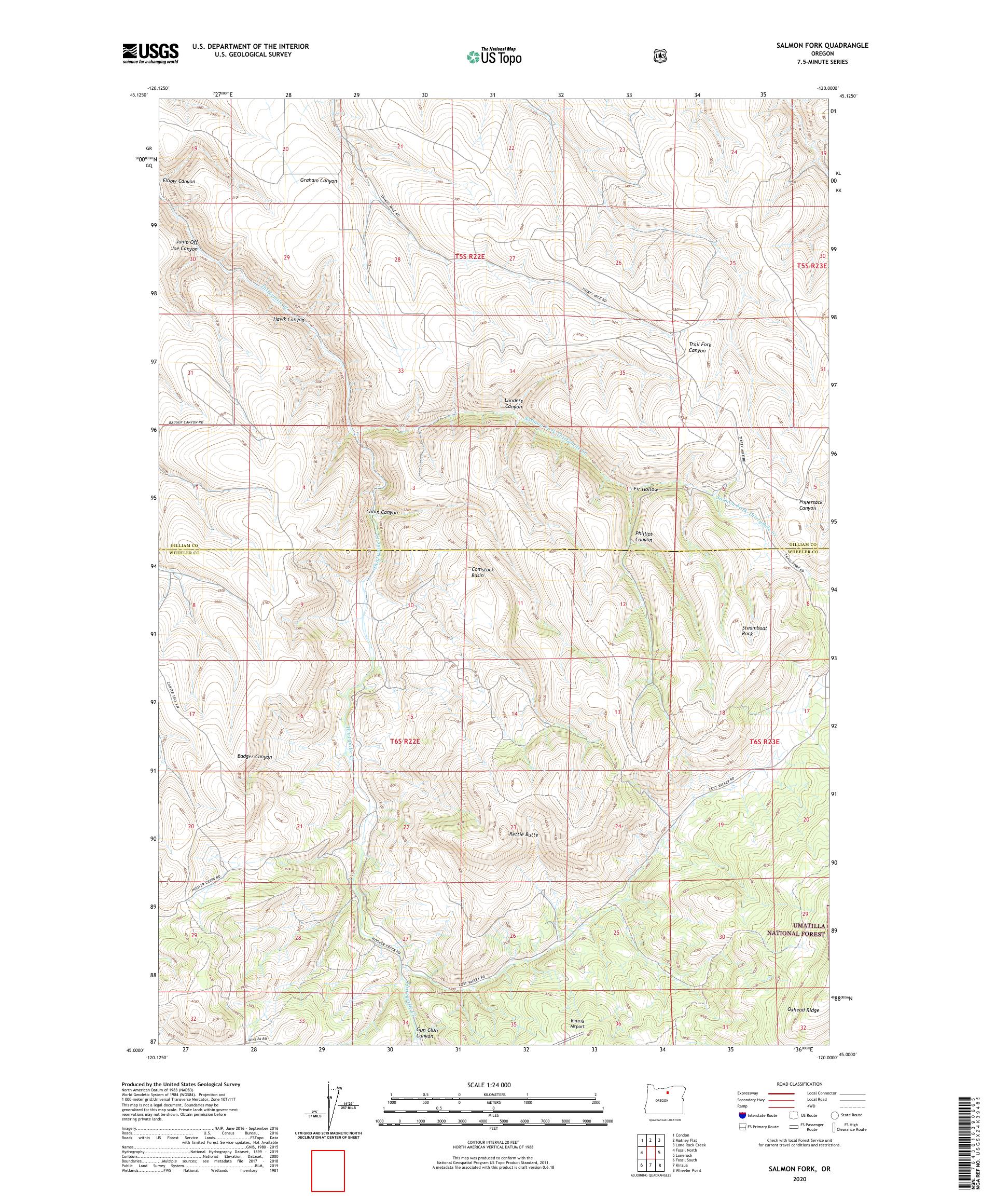Salmon Fork Oregon US Topo Map – MyTopo Map Store