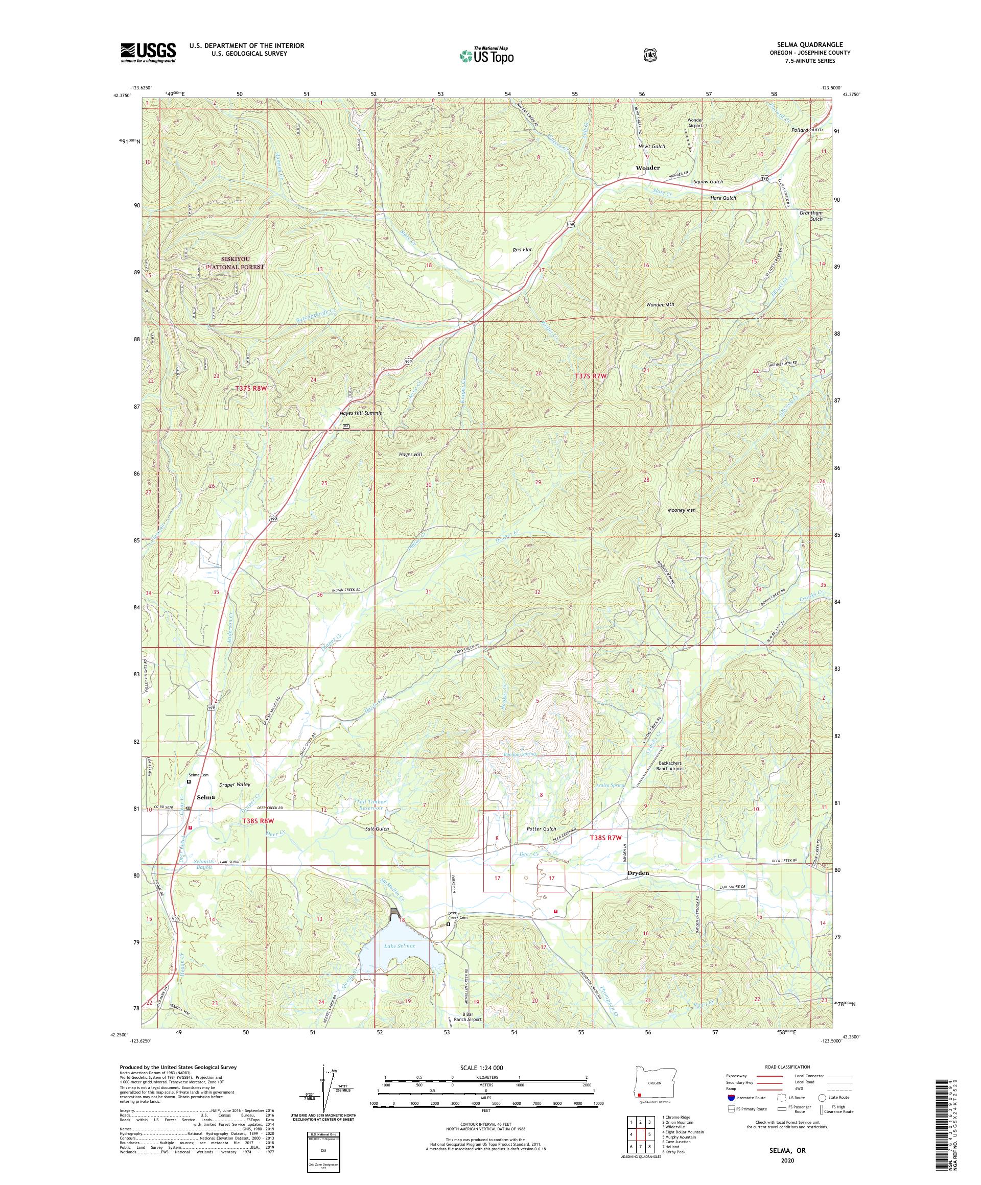 Selma Oregon US Topo Map – MyTopo Map Store