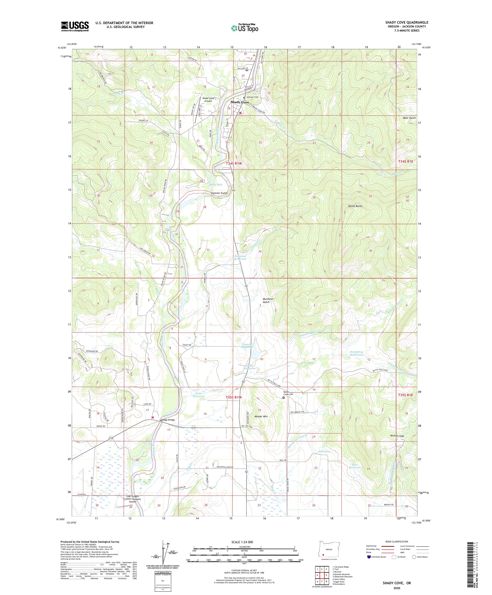 Shady Cove Oregon US Topo Map – MyTopo Map Store