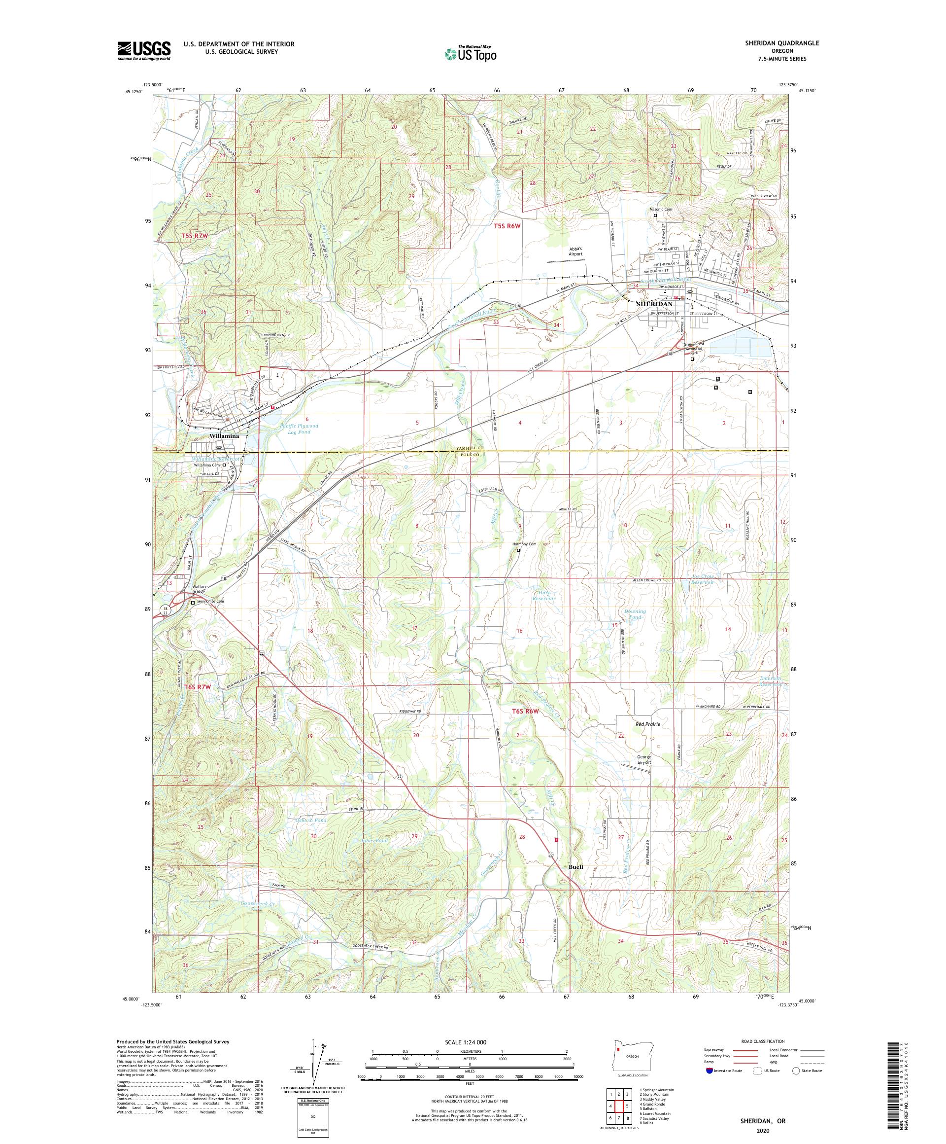 Sheridan Oregon US Topo Map – MyTopo Map Store