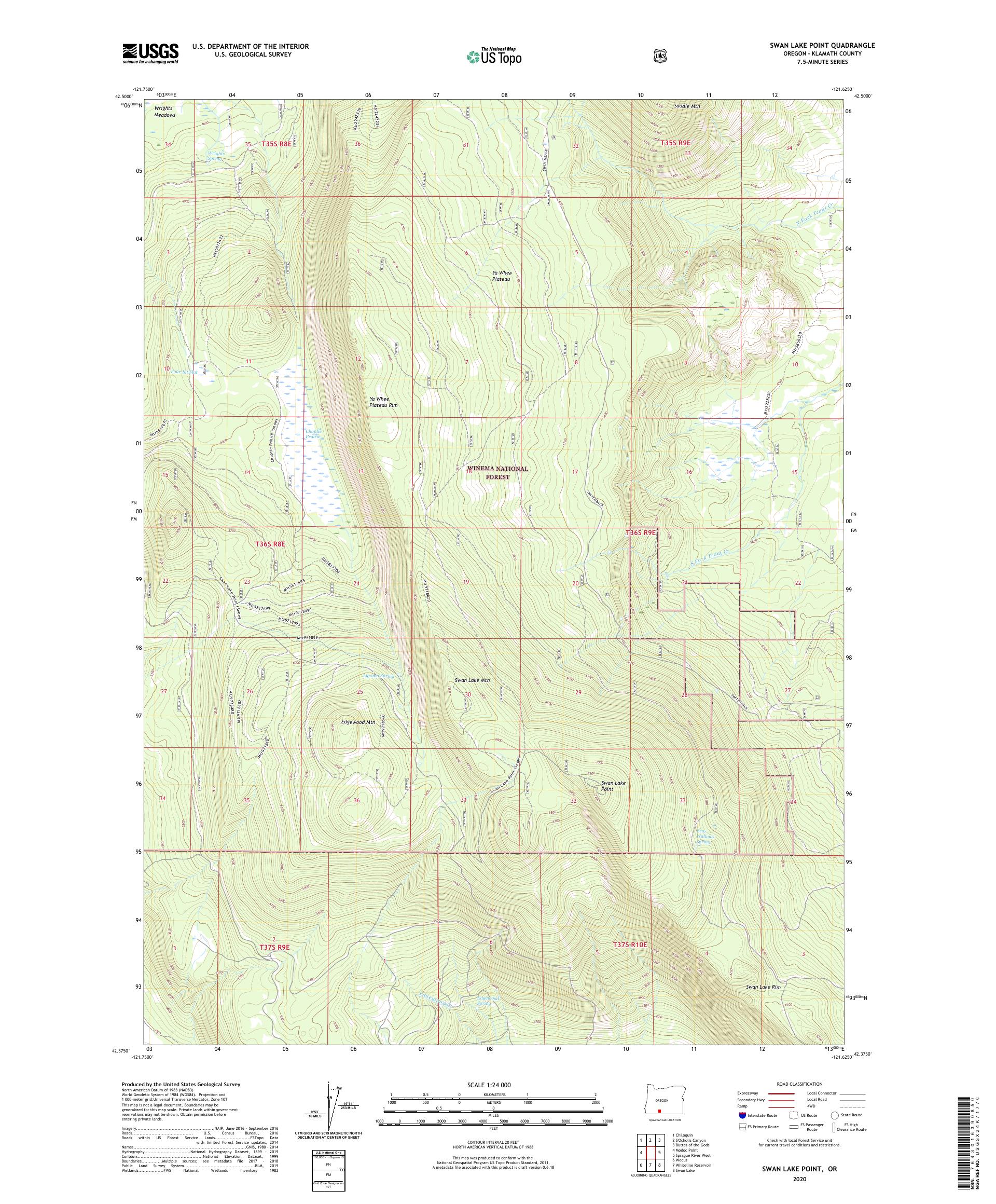 Swan Lake Point Oregon US Topo Map – MyTopo Map Store
