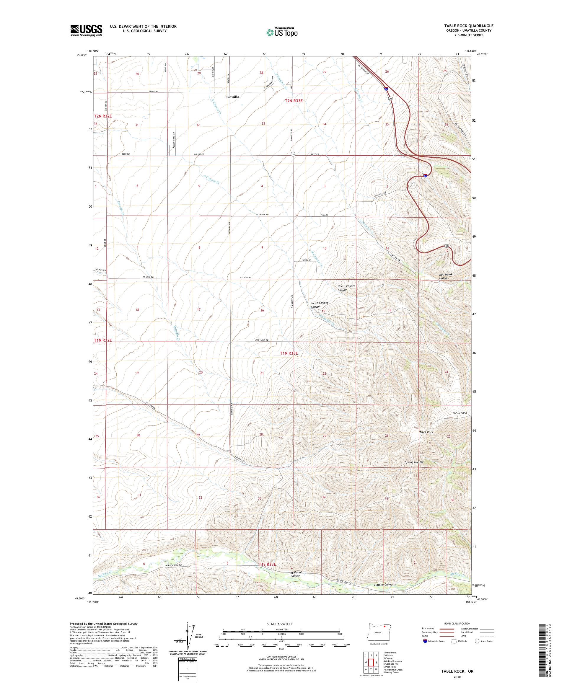 Table Rock Oregon US Topo Map – MyTopo Map Store