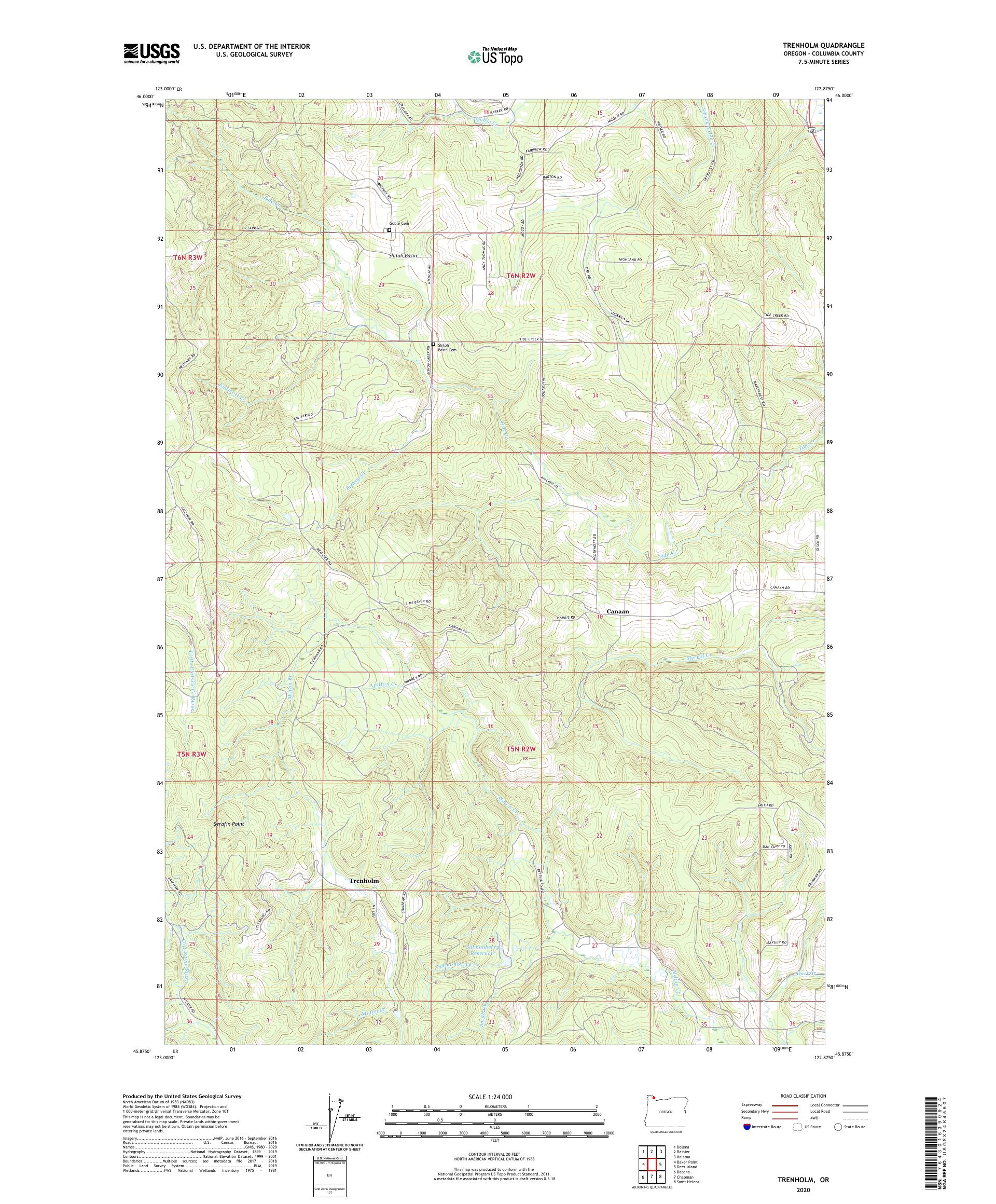Trenholm Oregon US Topo Map – MyTopo Map Store