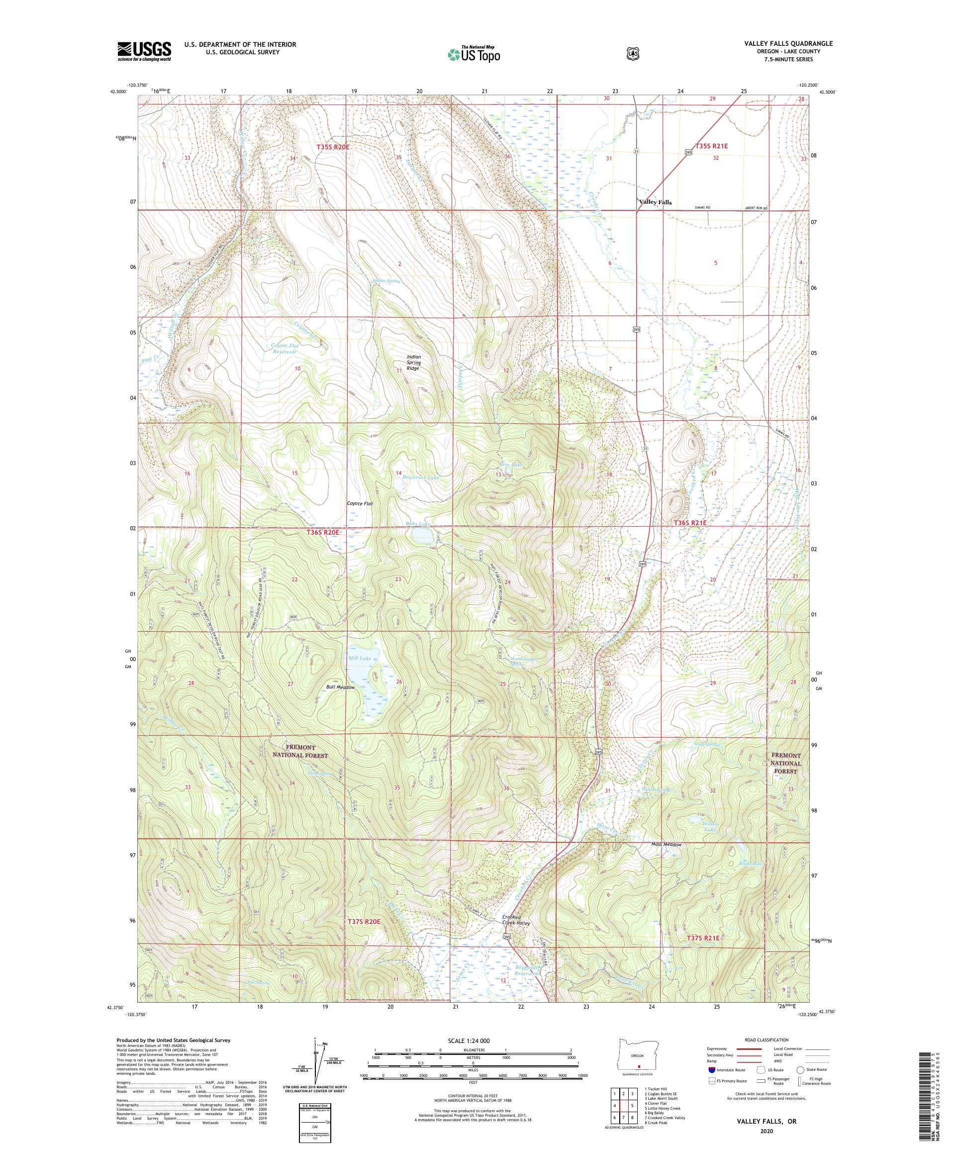 Valley Falls Oregon US Topo Map – MyTopo Map Store