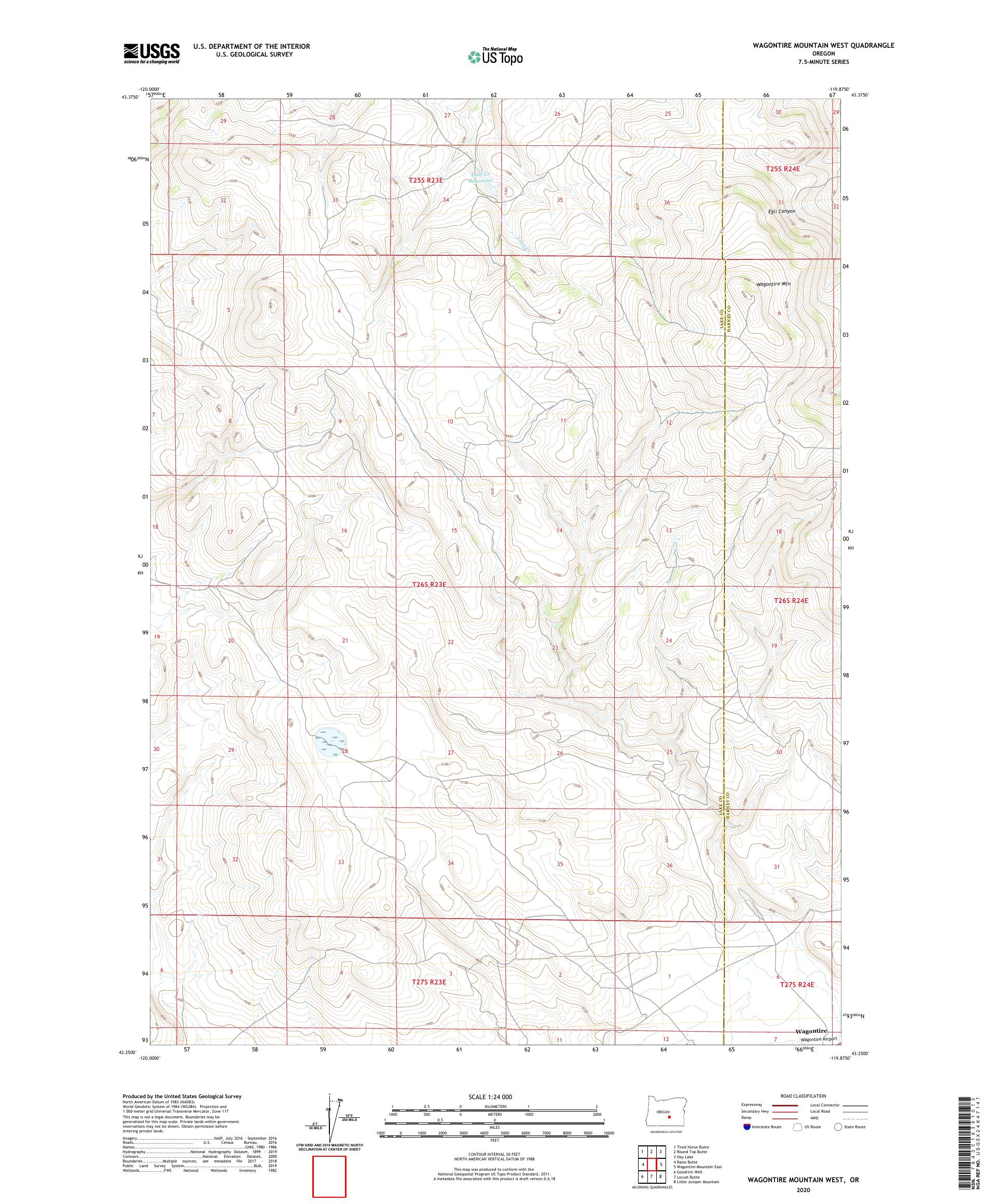 Wagontire Mountain West Oregon US Topo Map – MyTopo Map Store