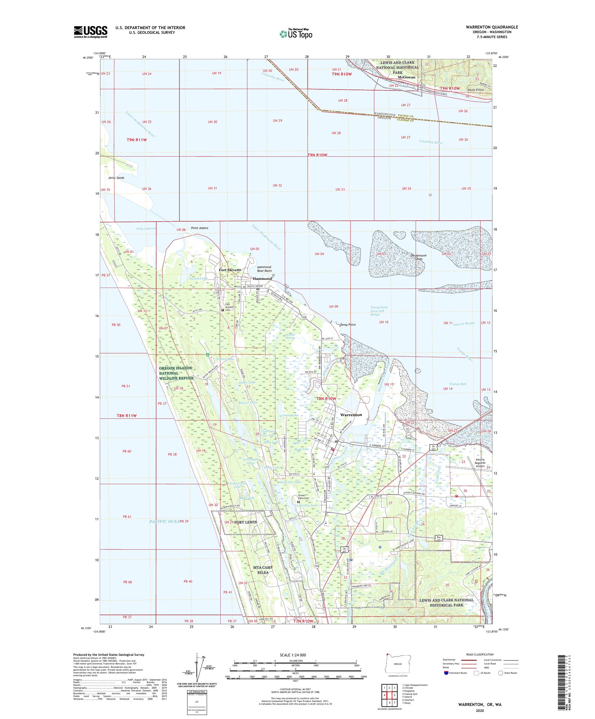 Warrenton Oregon US Topo Map – MyTopo Map Store