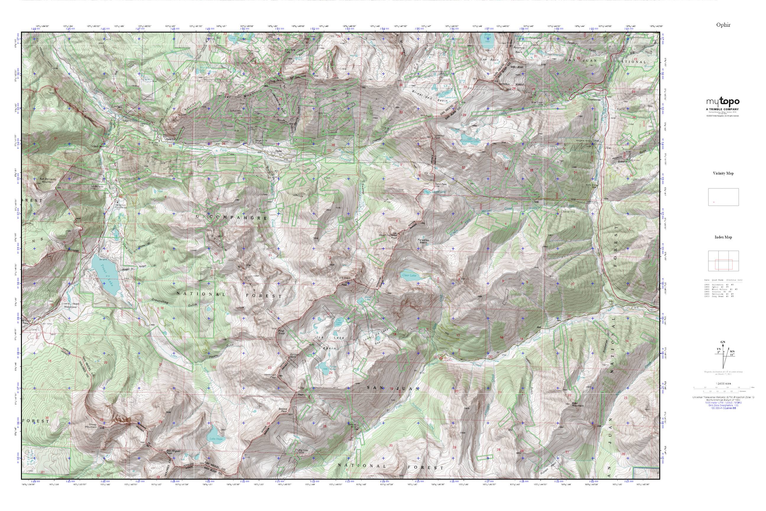 Ophir MyTopo Explorer Series Map – MyTopo Map Store