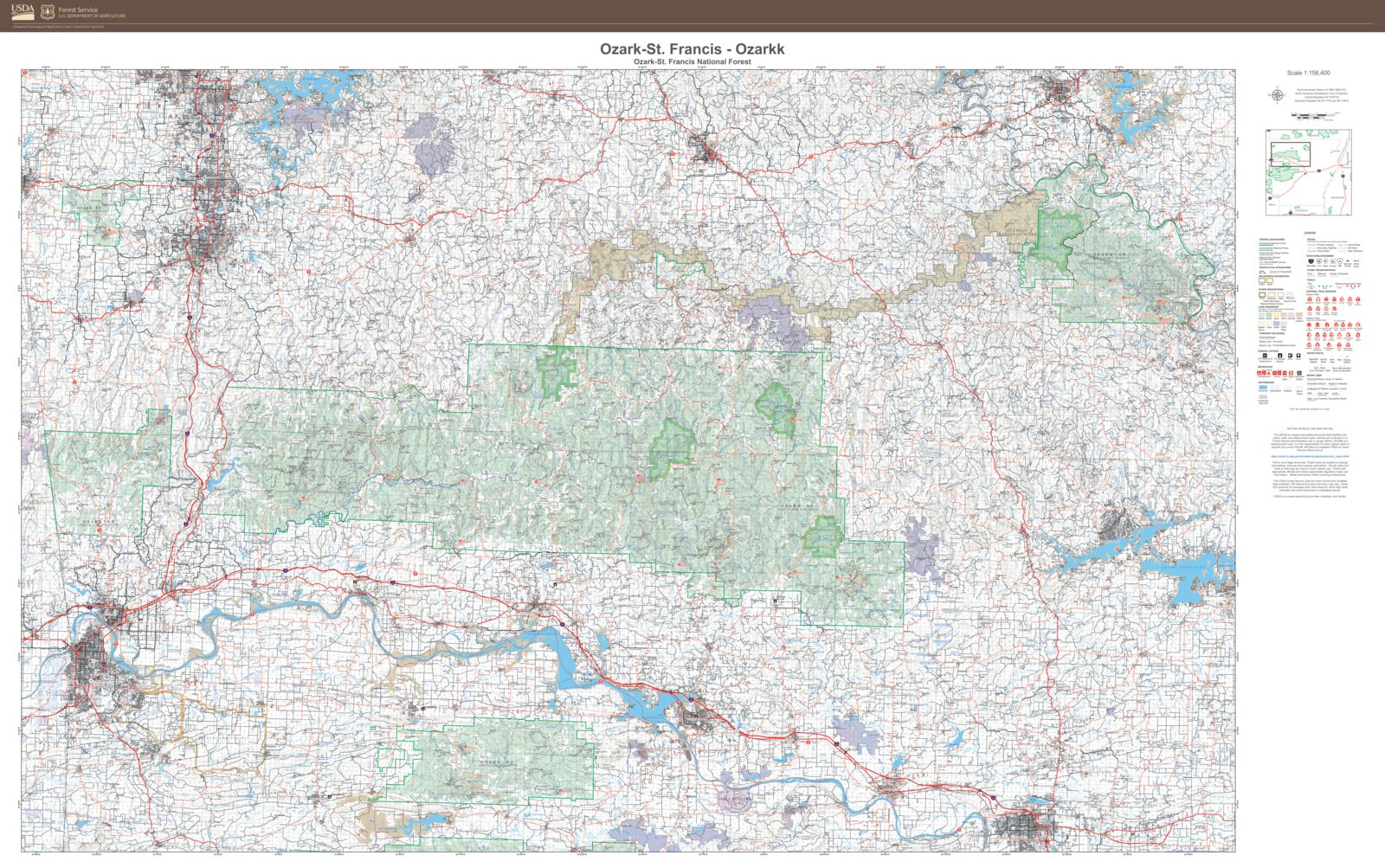 Ozark-St Francis National Forest Ozark Map – MyTopo Map Store