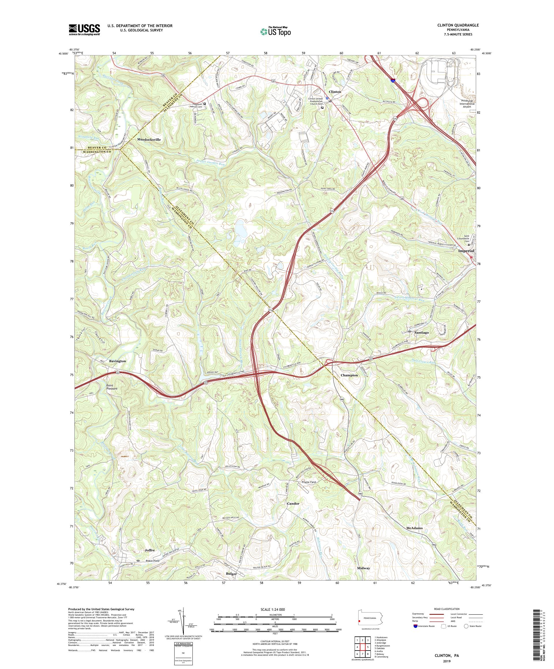 Clinton Pennsylvania US Topo Map – MyTopo Map Store