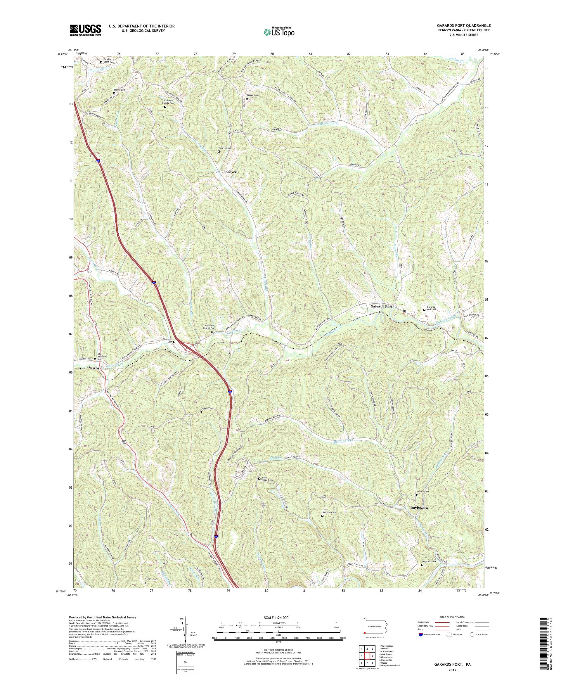Garards Fort Pennsylvania US Topo Map – MyTopo Map Store