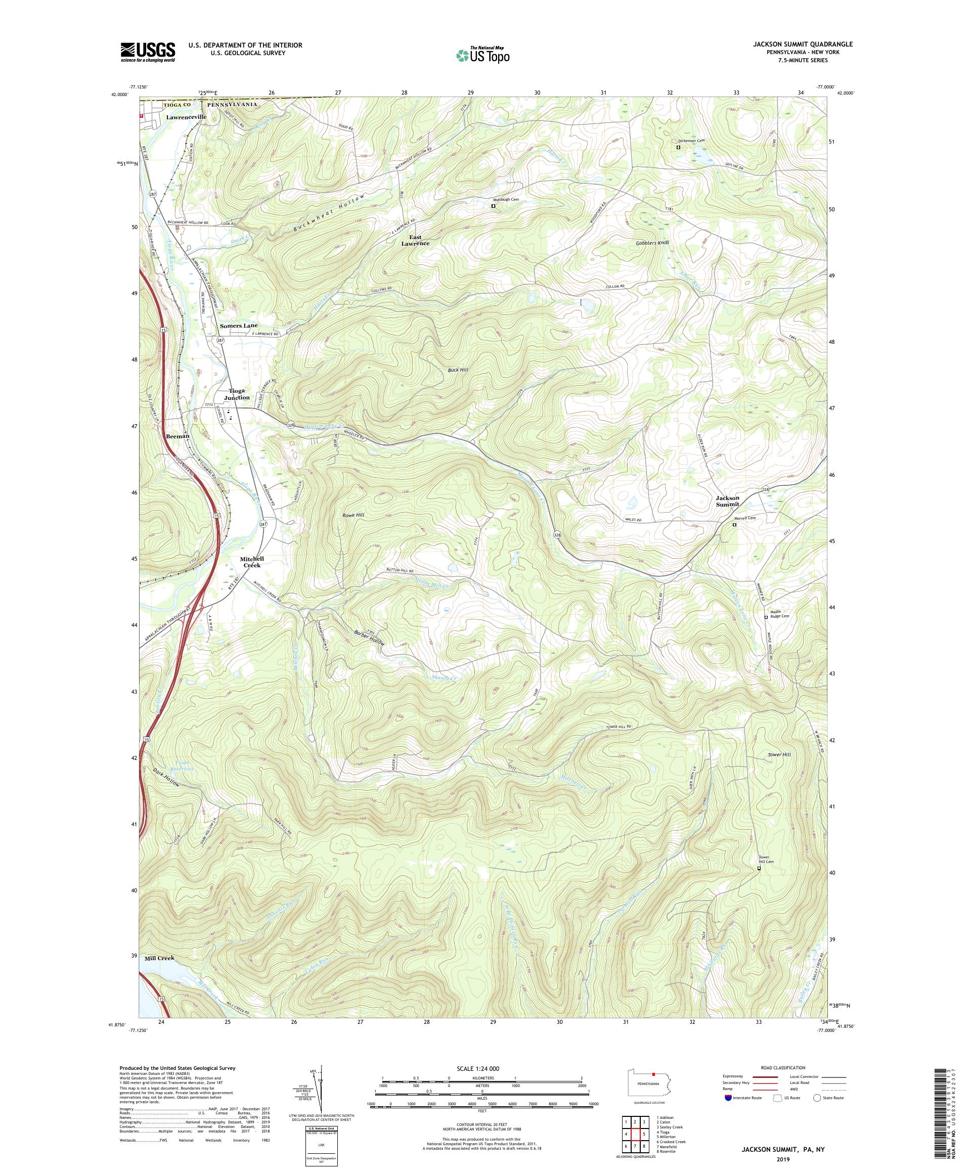 Jackson Summit Pennsylvania US Topo Map – MyTopo Map Store
