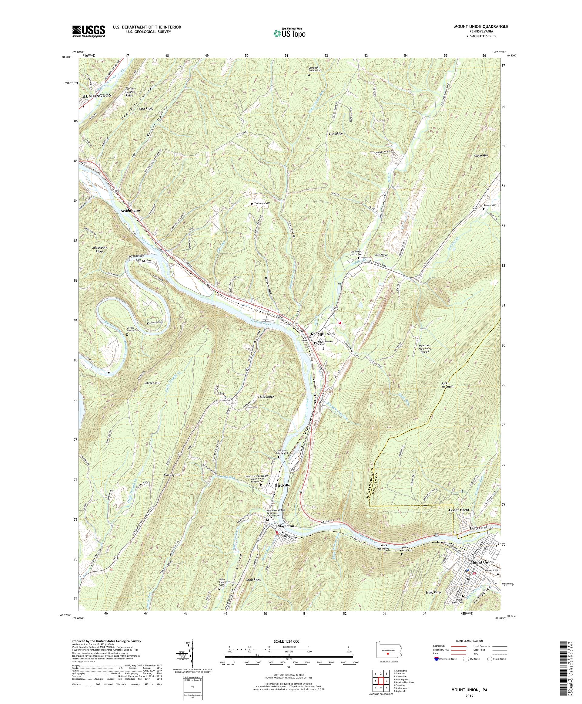 Mount Union Pennsylvania US Topo Map – MyTopo Map Store