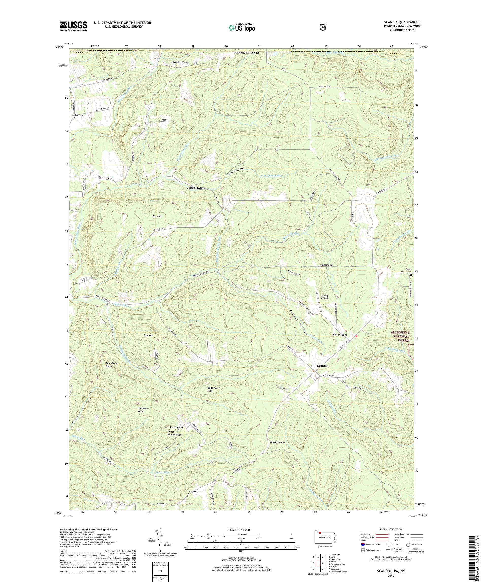Scandia Pennsylvania US Topo Map – MyTopo Map Store