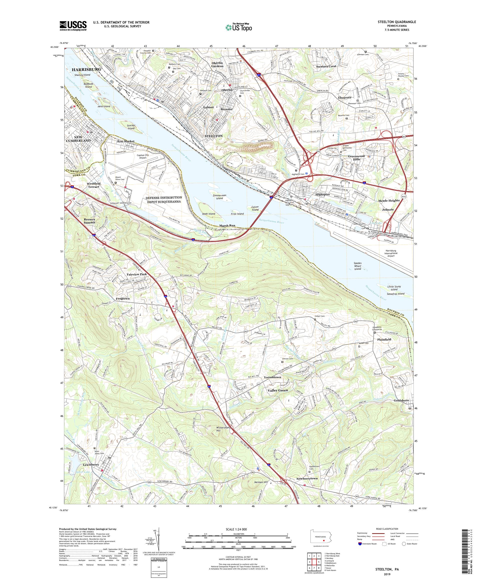 Steelton Pennsylvania US Topo Map – MyTopo Map Store