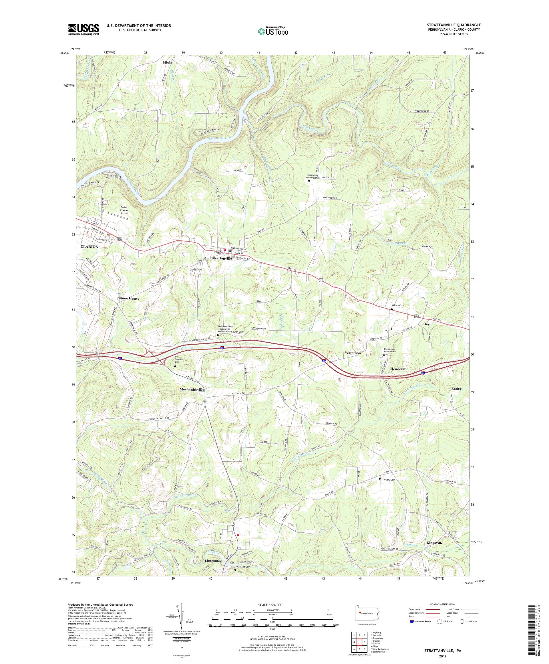 Strattanville Pennsylvania US Topo Map – MyTopo Map Store