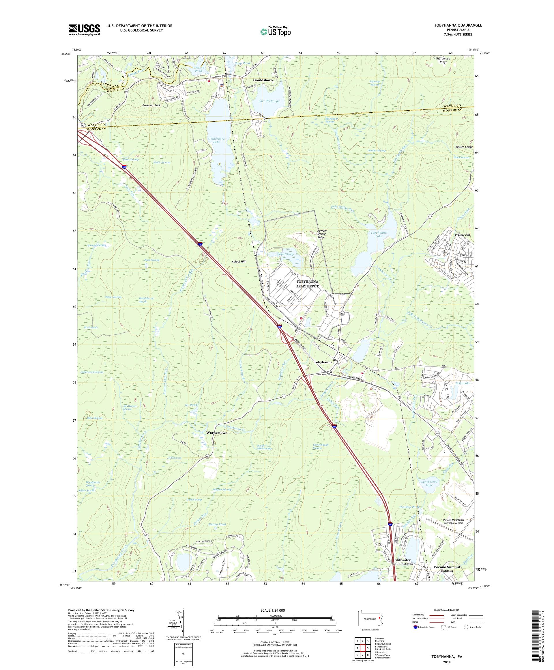 Tobyhanna Pennsylvania US Topo Map – MyTopo Map Store