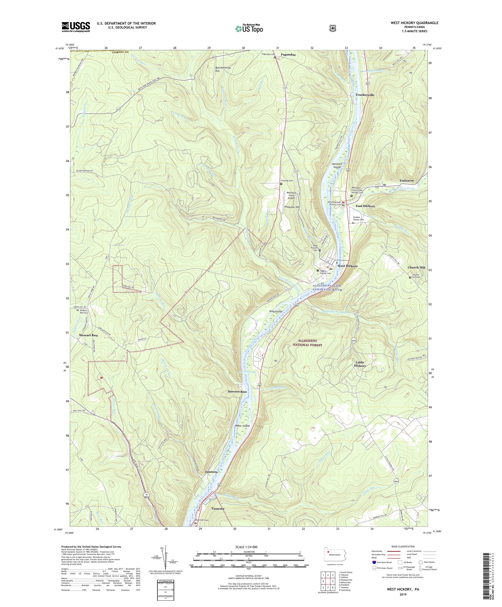 West Hickory Pennsylvania US Topo Map – MyTopo Map Store