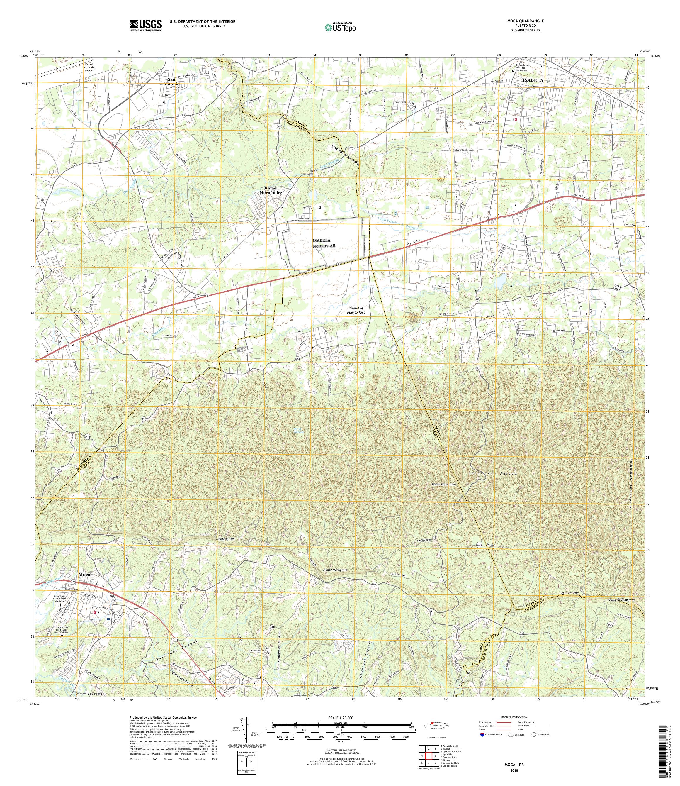 Moca Puerto Rico US Topo Map – MyTopo Map Store