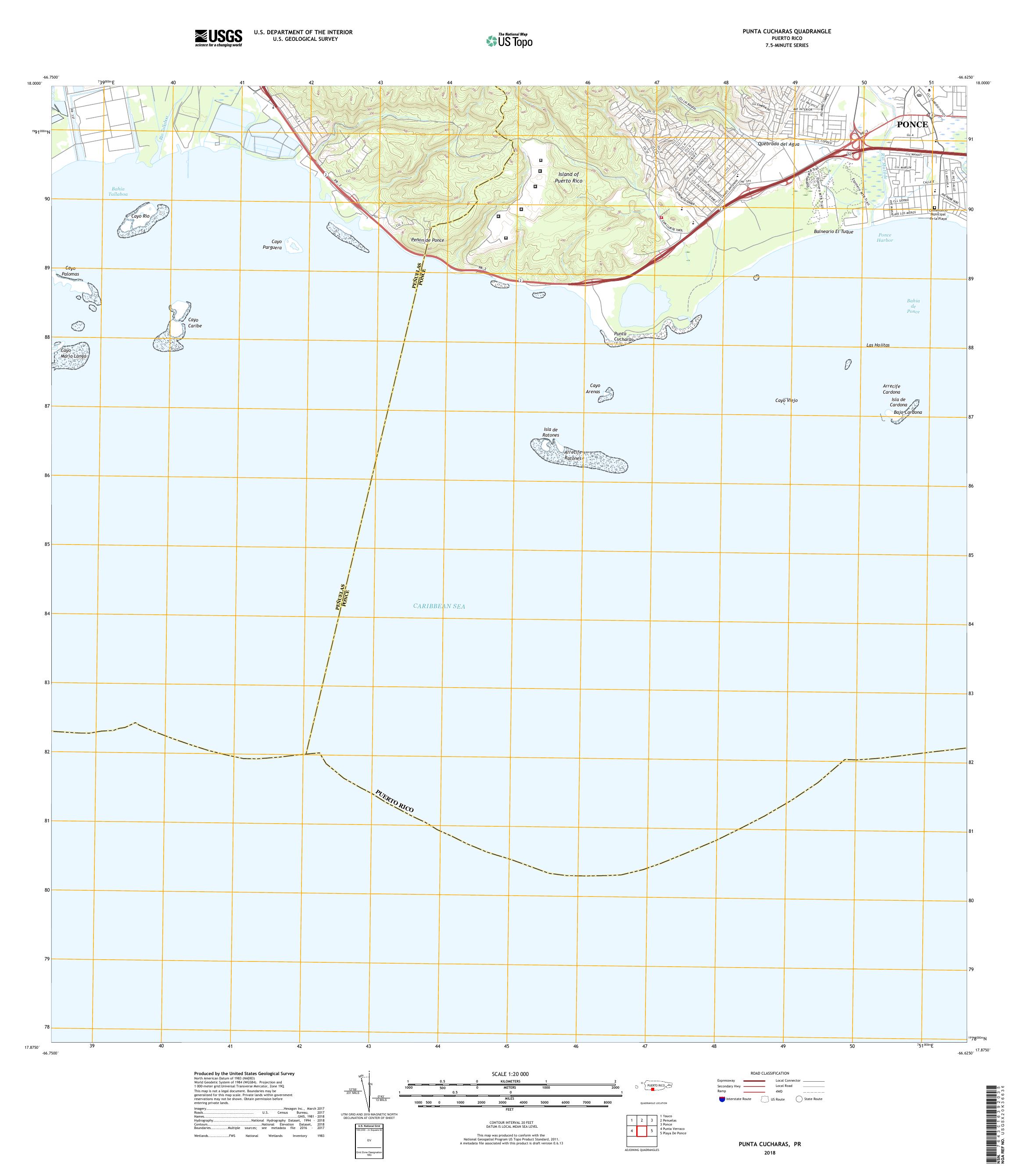 Punta Cucharas Puerto Rico US Topo Map – MyTopo Map Store
