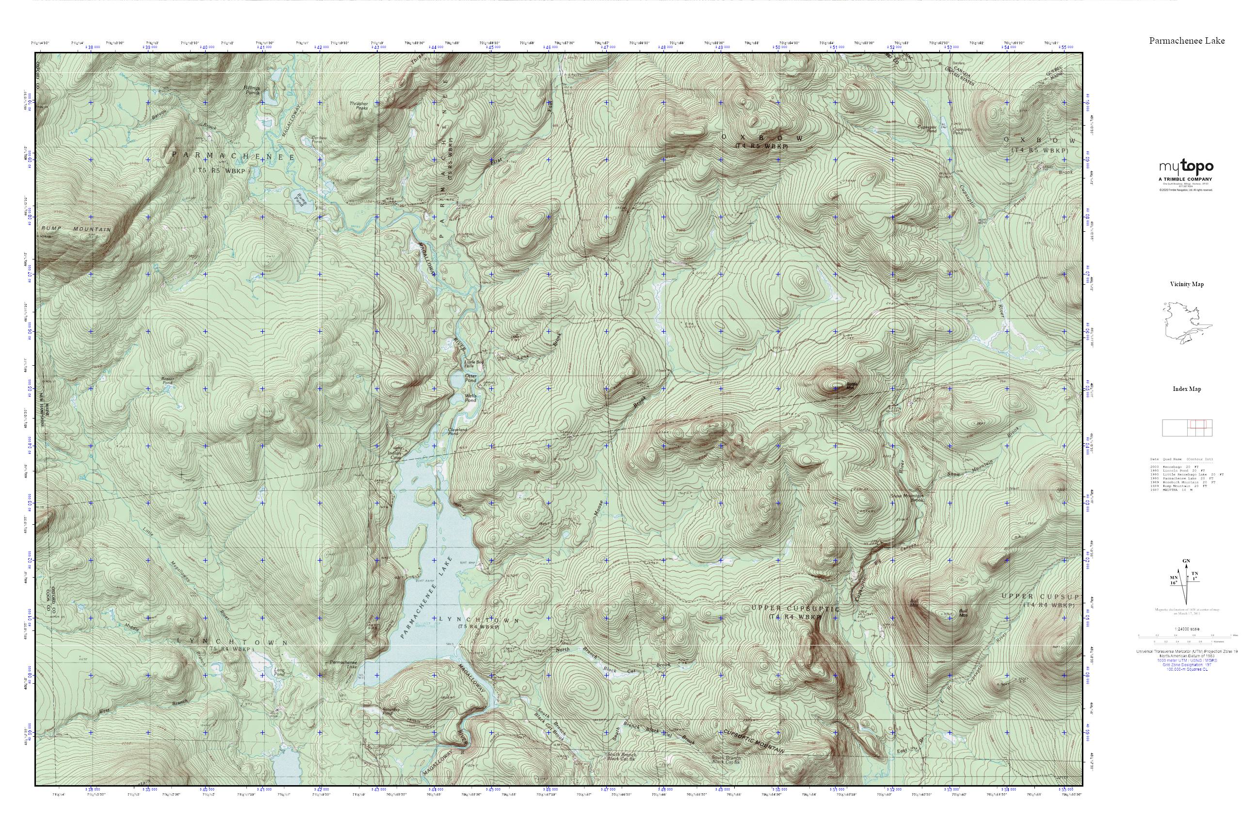 Parmachenee Lake MyTopo Explorer Series Map – MyTopo Map Store