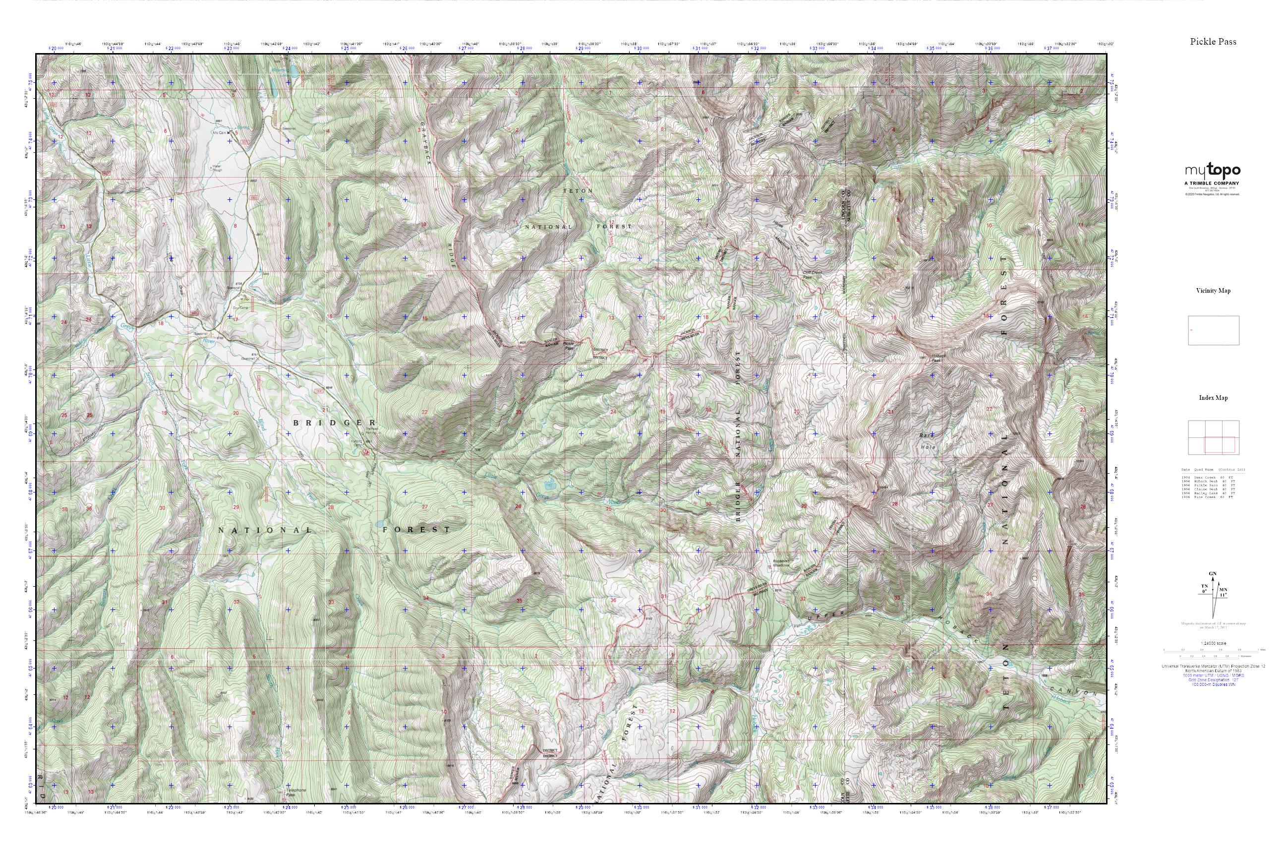 Pickle Pass MyTopo Explorer Series Map – MyTopo Map Store