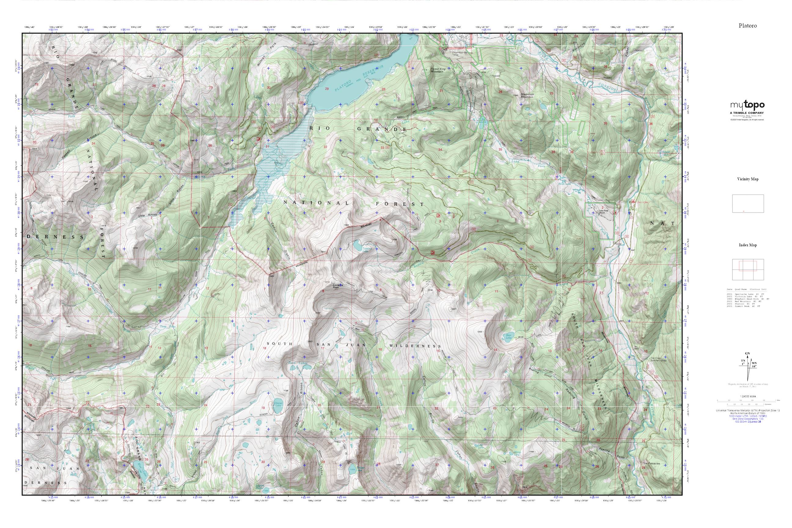 Platoro MyTopo Explorer Series Map – MyTopo Map Store