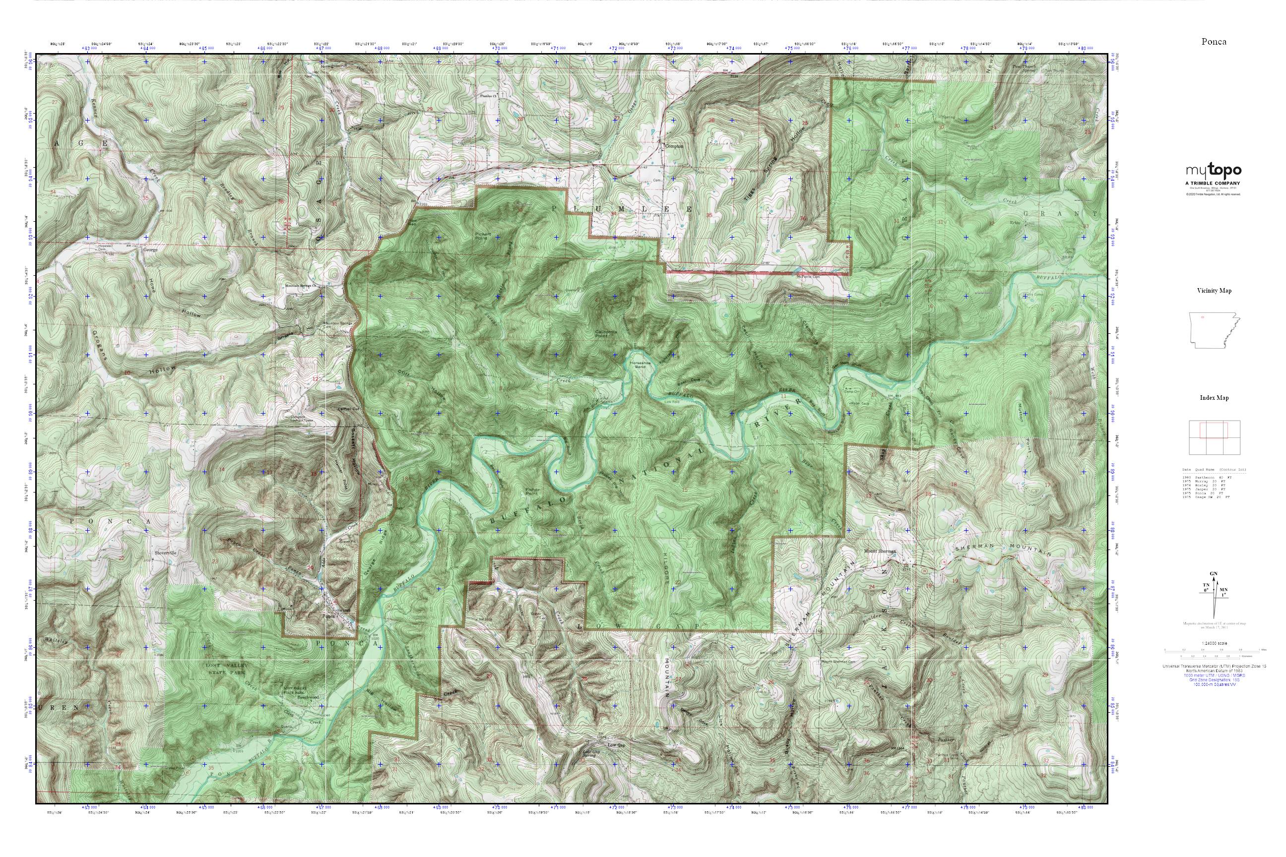 Ponca MyTopo Explorer Series Map – MyTopo Map Store
