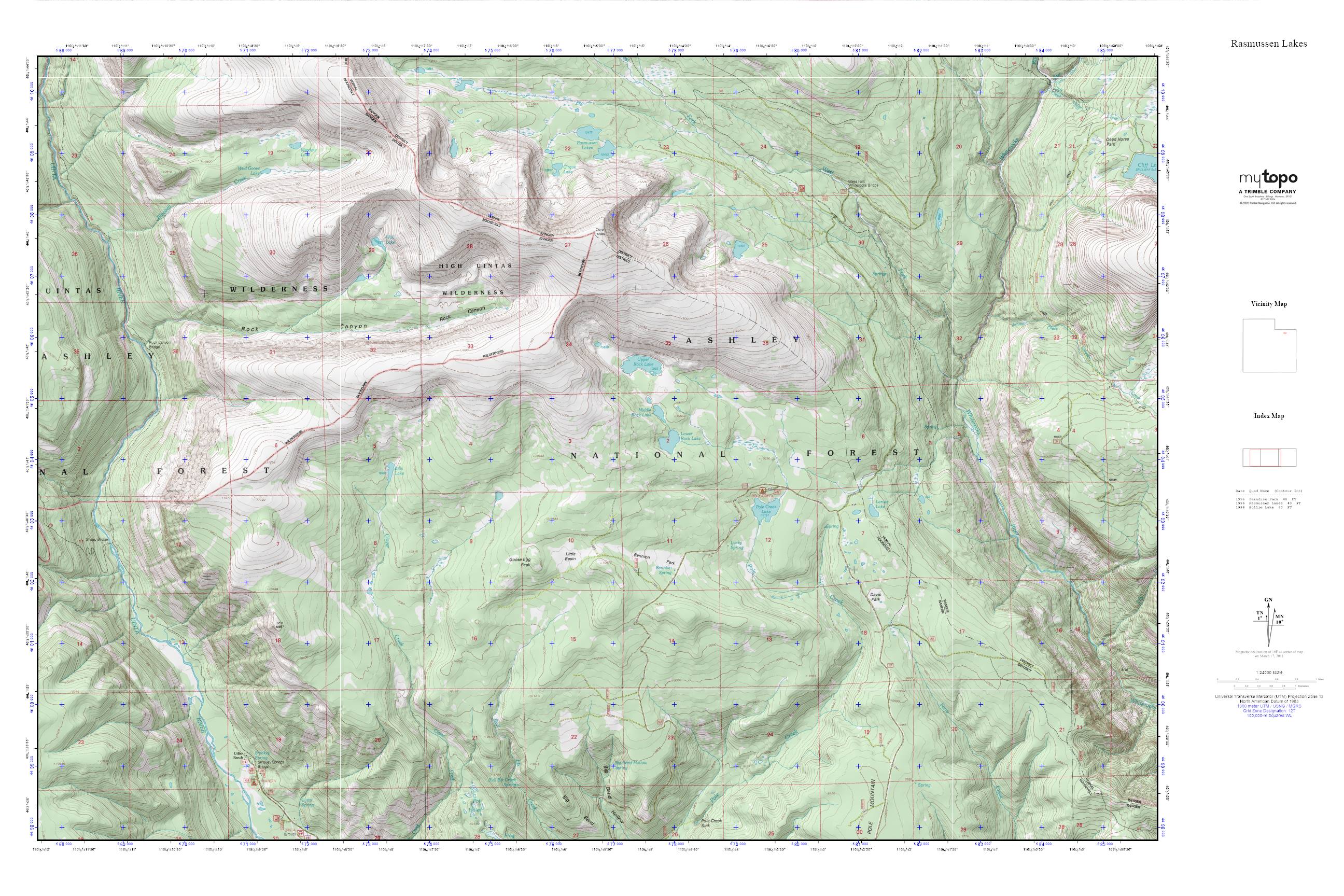 Rasmussen Lakes MyTopo Explorer Series Map – MyTopo Map Store