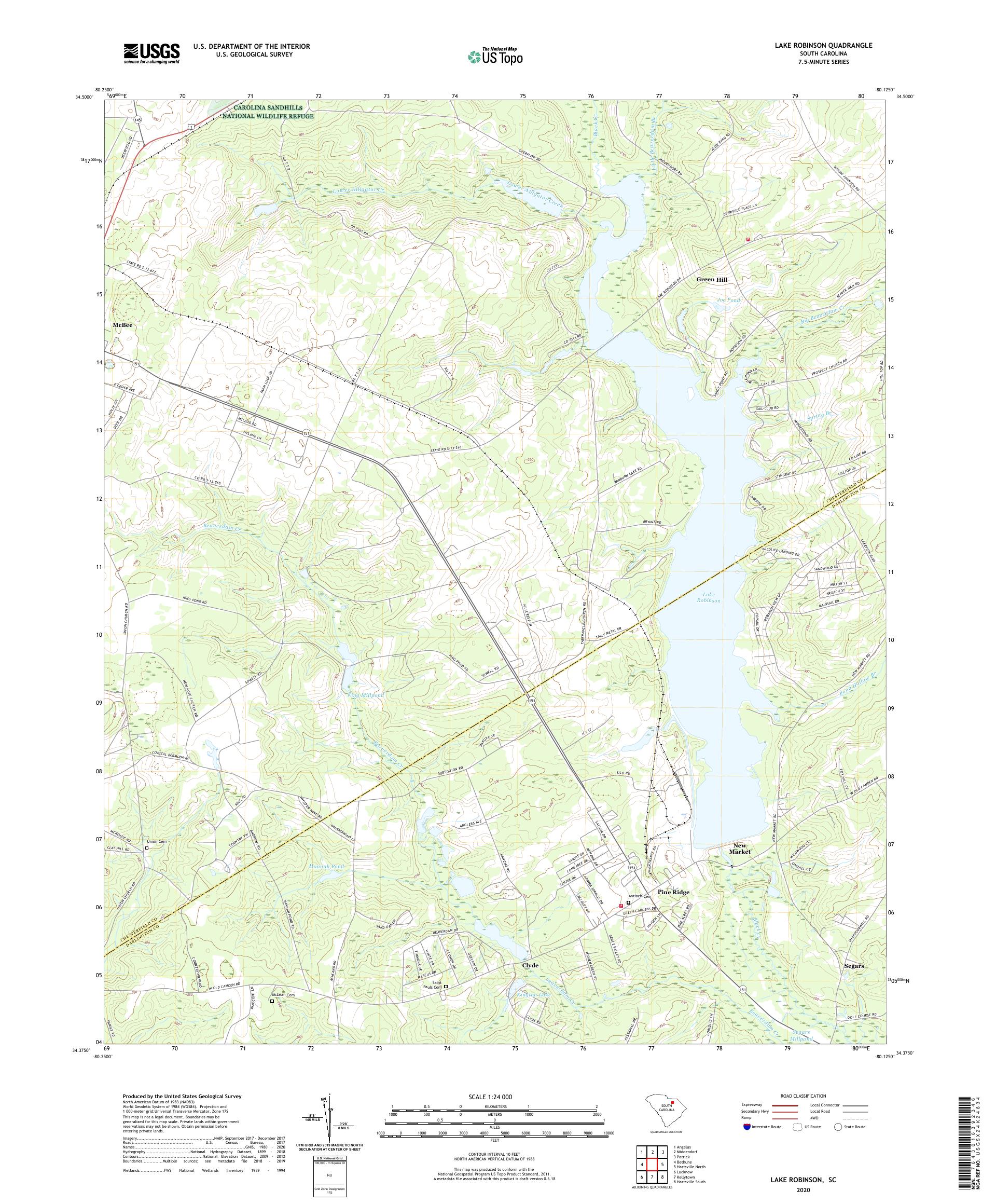 Lake Robinson South Carolina US Topo Map – MyTopo Map Store
