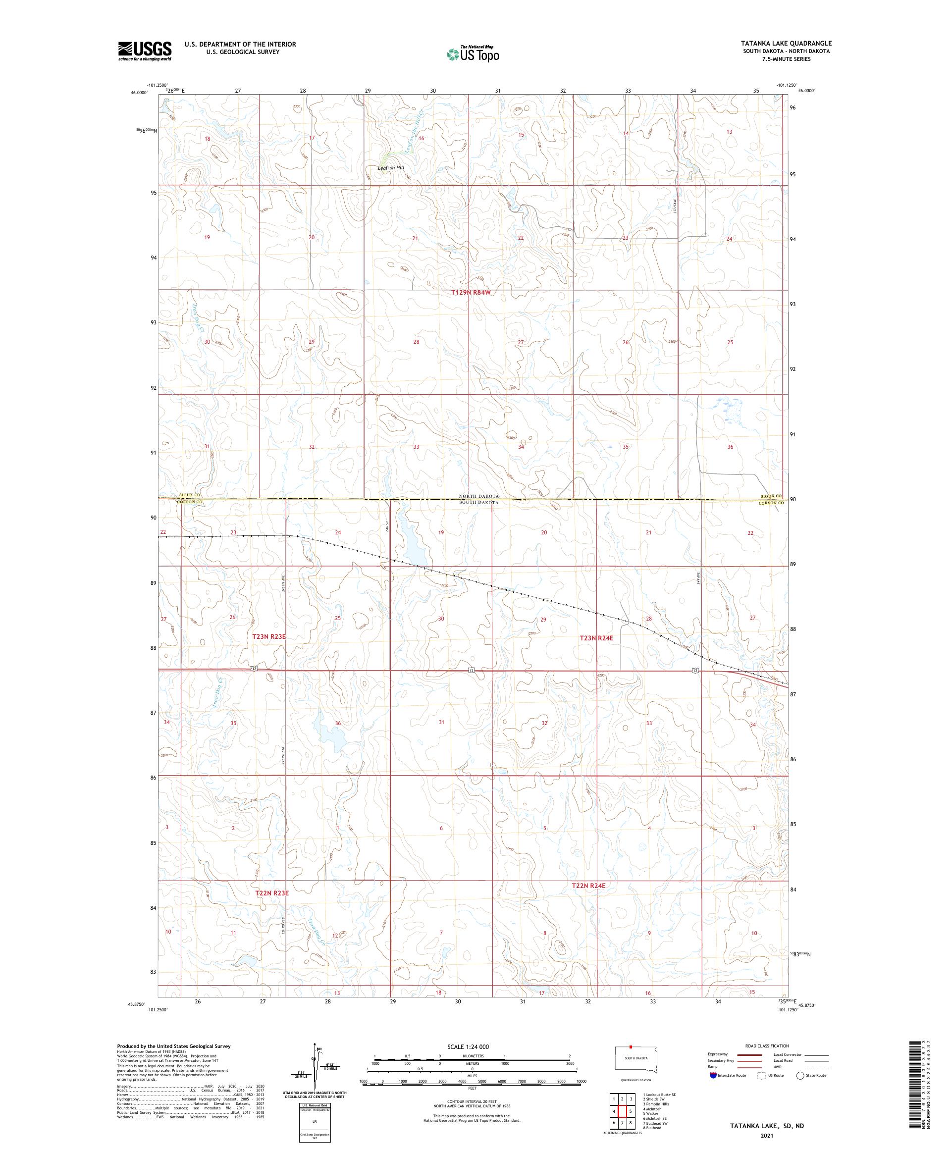 Tatanka Lake South Dakota US Topo Map – MyTopo Map Store