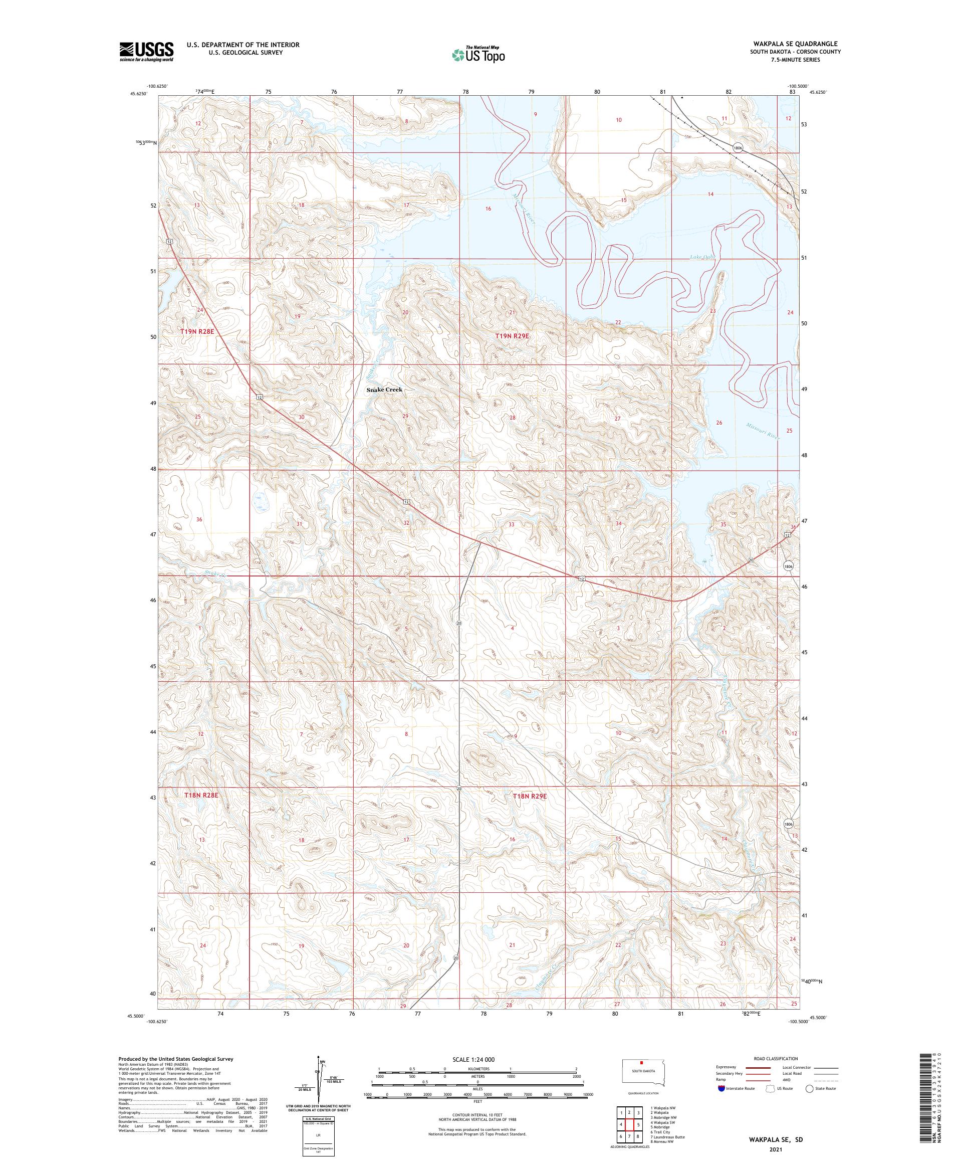 Wakpala SE South Dakota US Topo Map – MyTopo Map Store