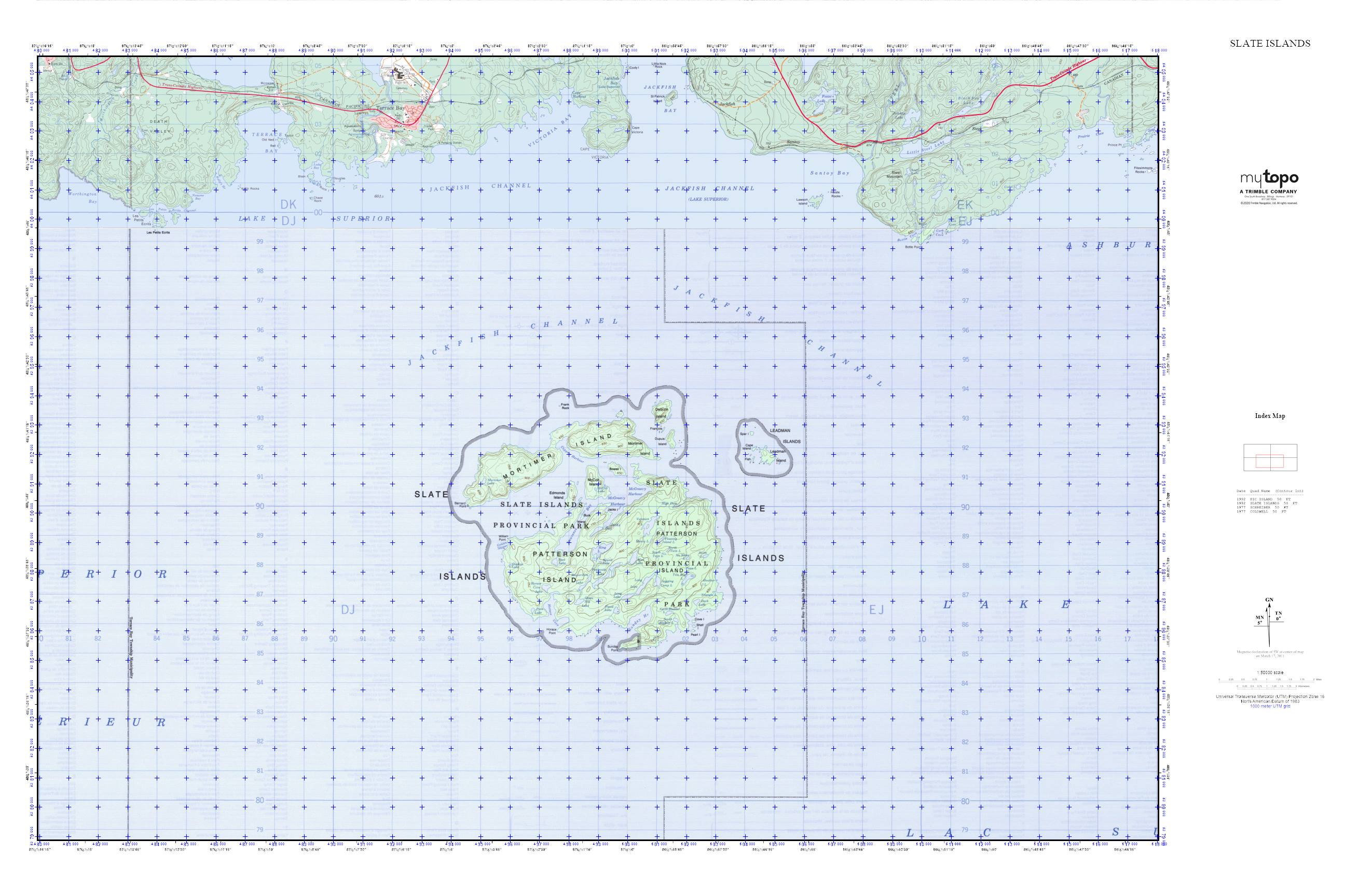 Slate Islands MyTopo Explorer Series Map – MyTopo Map Store