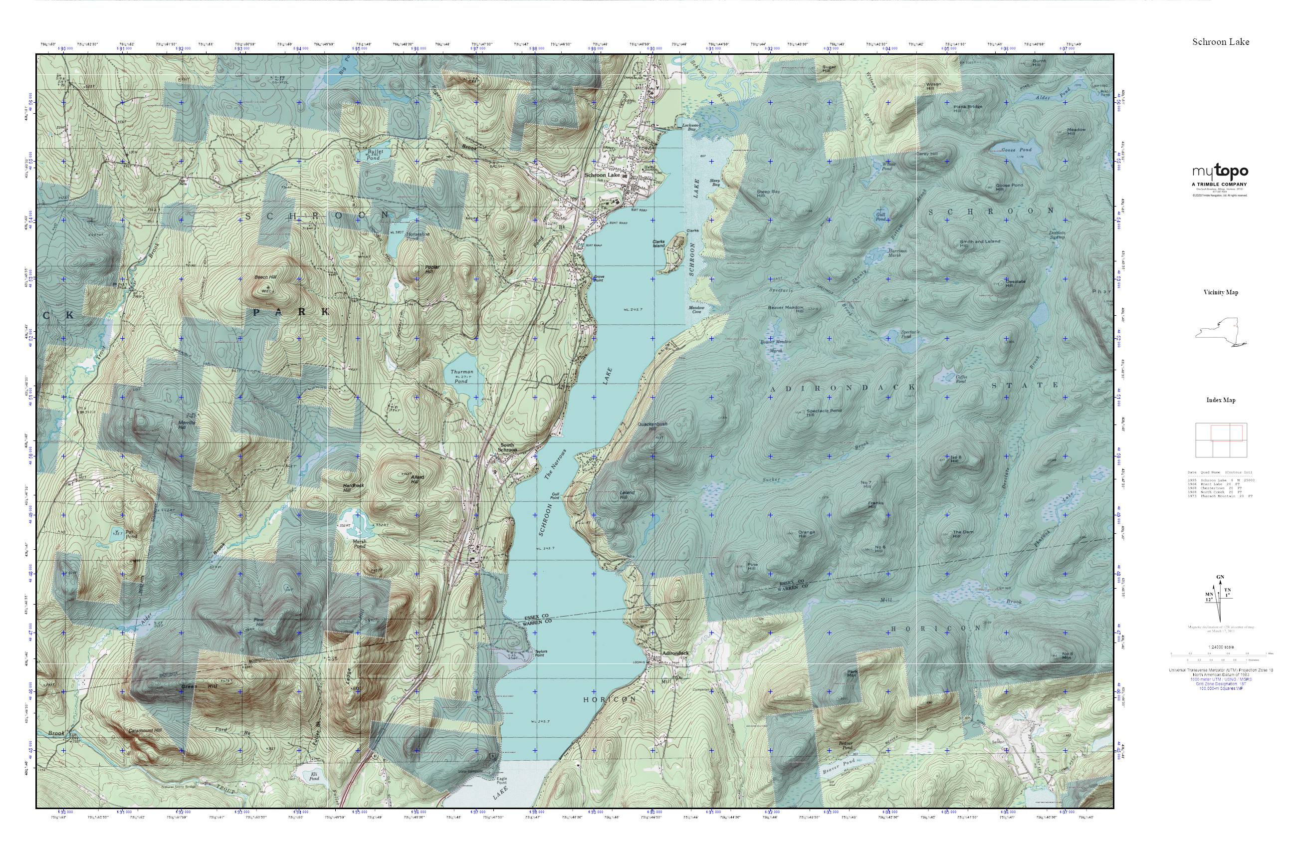 Schroon Lake MyTopo Explorer Series Map – MyTopo Map Store