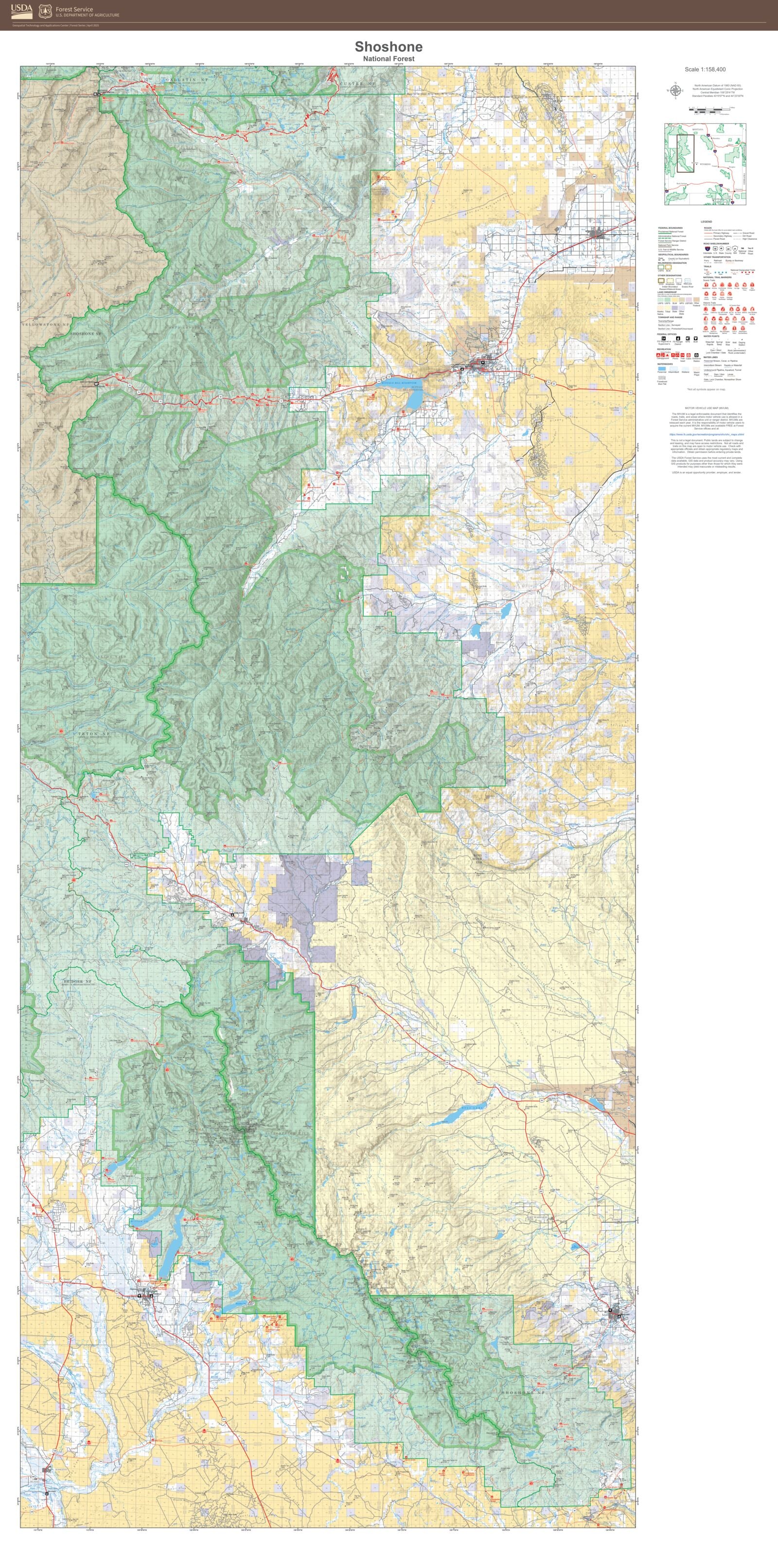 Shoshone National Forest Map – MyTopo Map Store