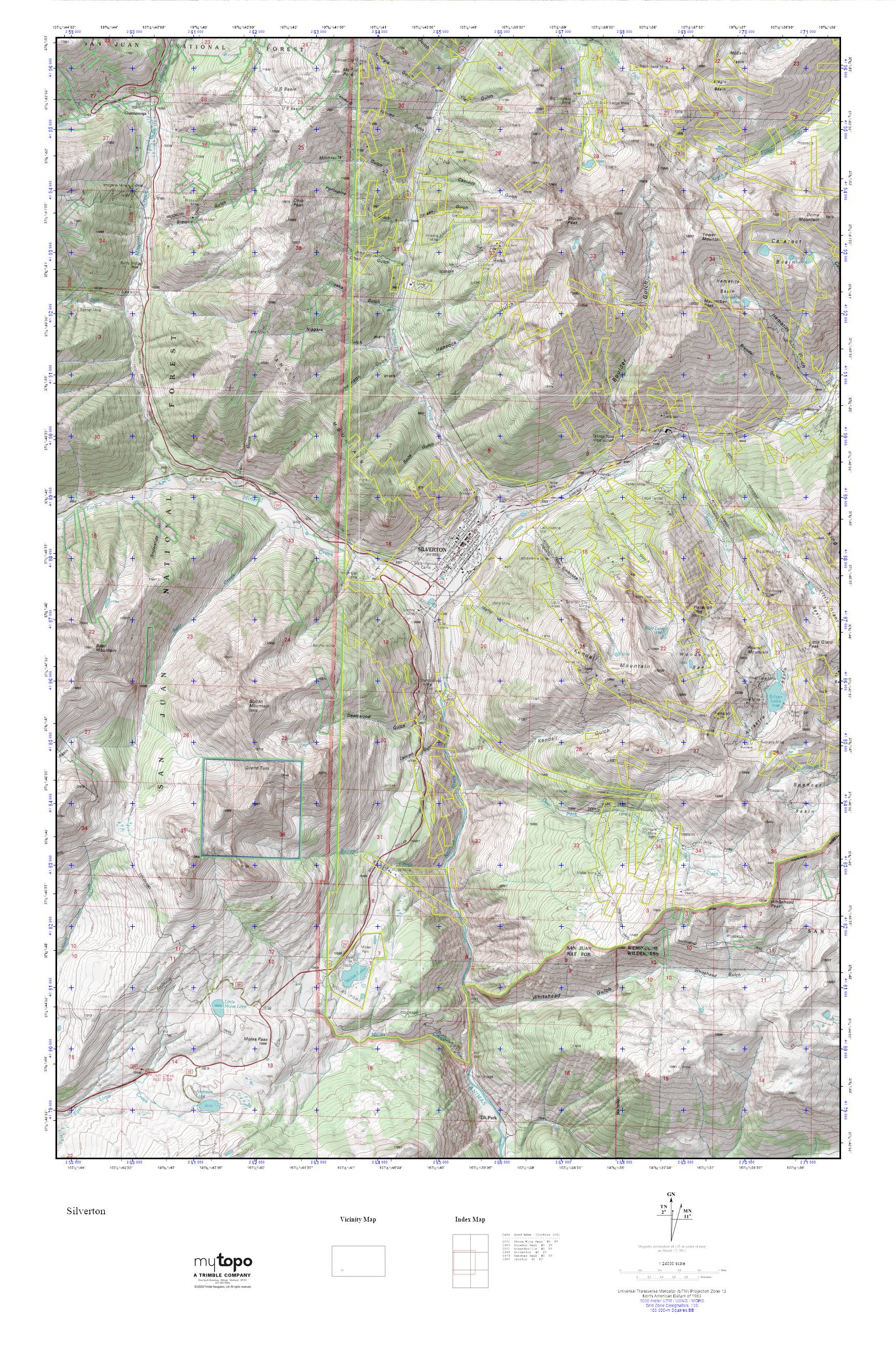 Silverton MyTopo Explorer Series Map – MyTopo Map Store