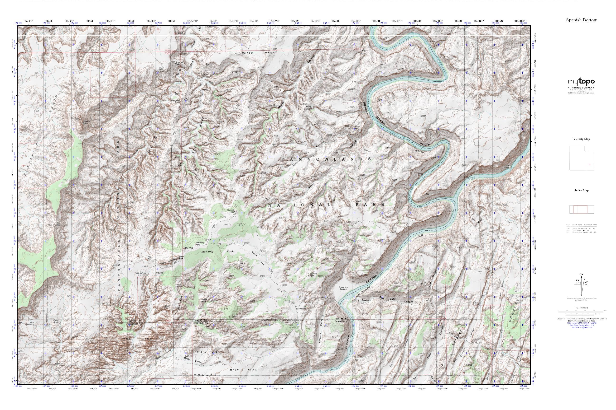 Spanish Bottom MyTopo Explorer Series Map – MyTopo Map Store