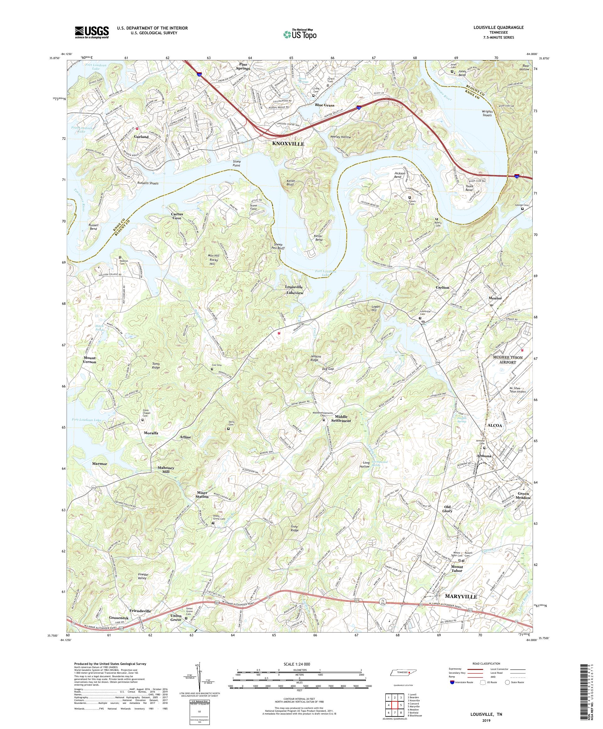 Louisville Tennessee US Topo Map – MyTopo Map Store