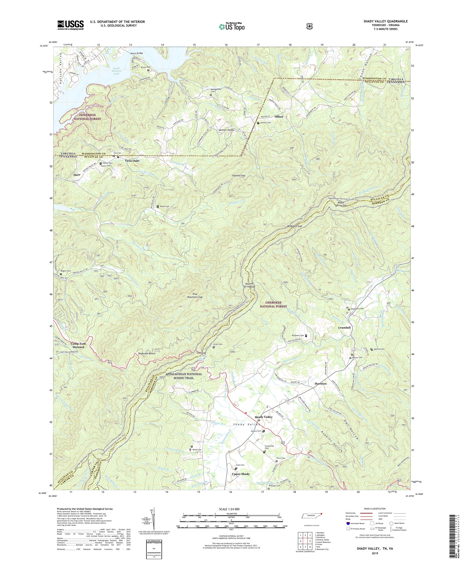Shady Valley Tennessee US Topo Map – MyTopo Map Store