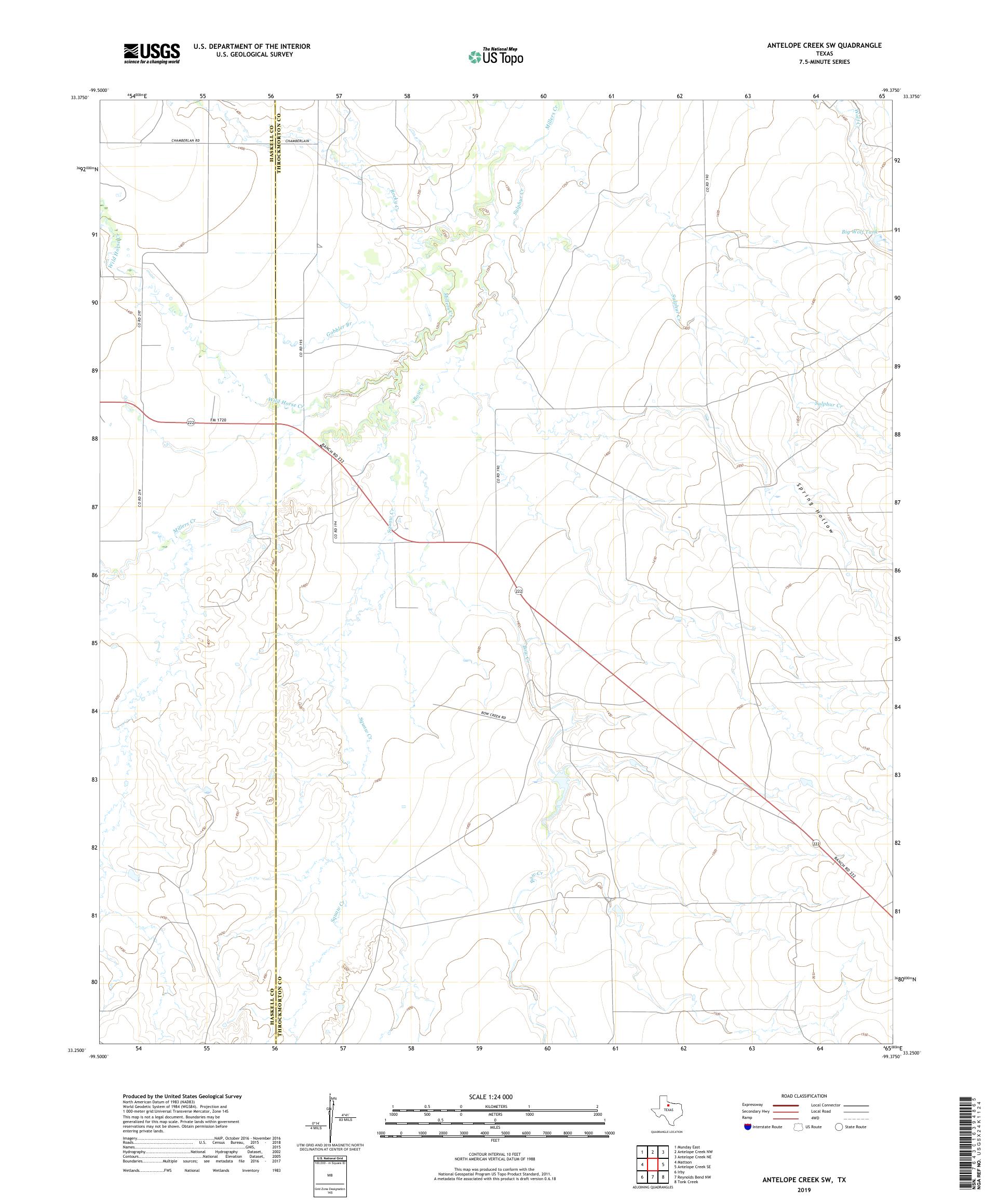 Antelope Creek SW Texas US Topo Map – MyTopo Map Store