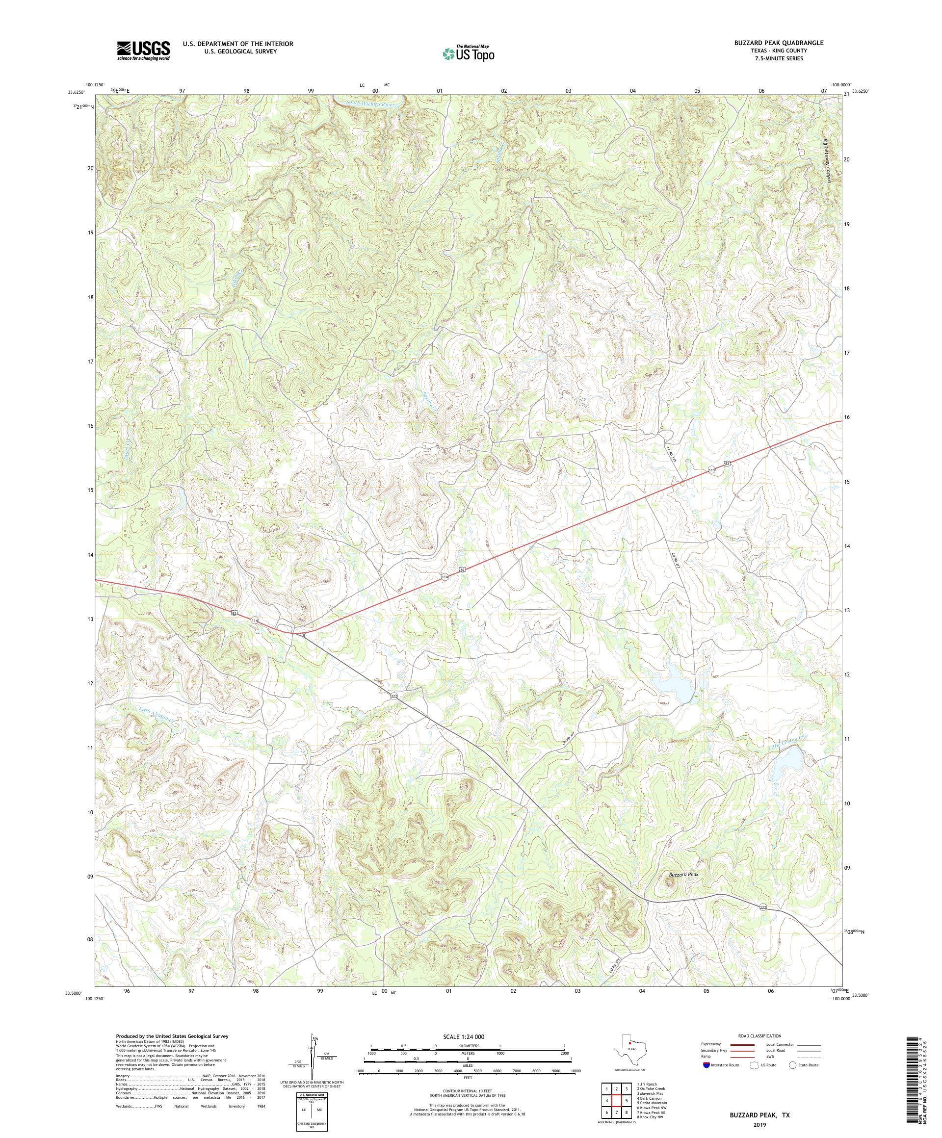 Buzzard Peak Texas US Topo Map – MyTopo Map Store