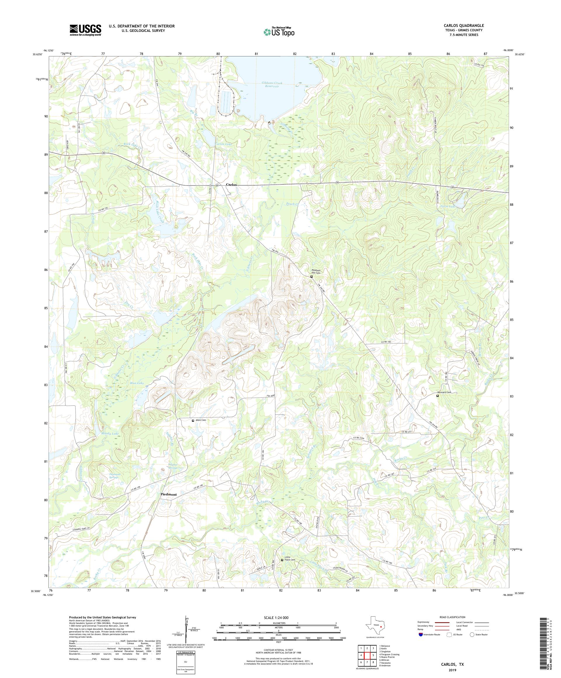 Carlos Texas US Topo Map – MyTopo Map Store
