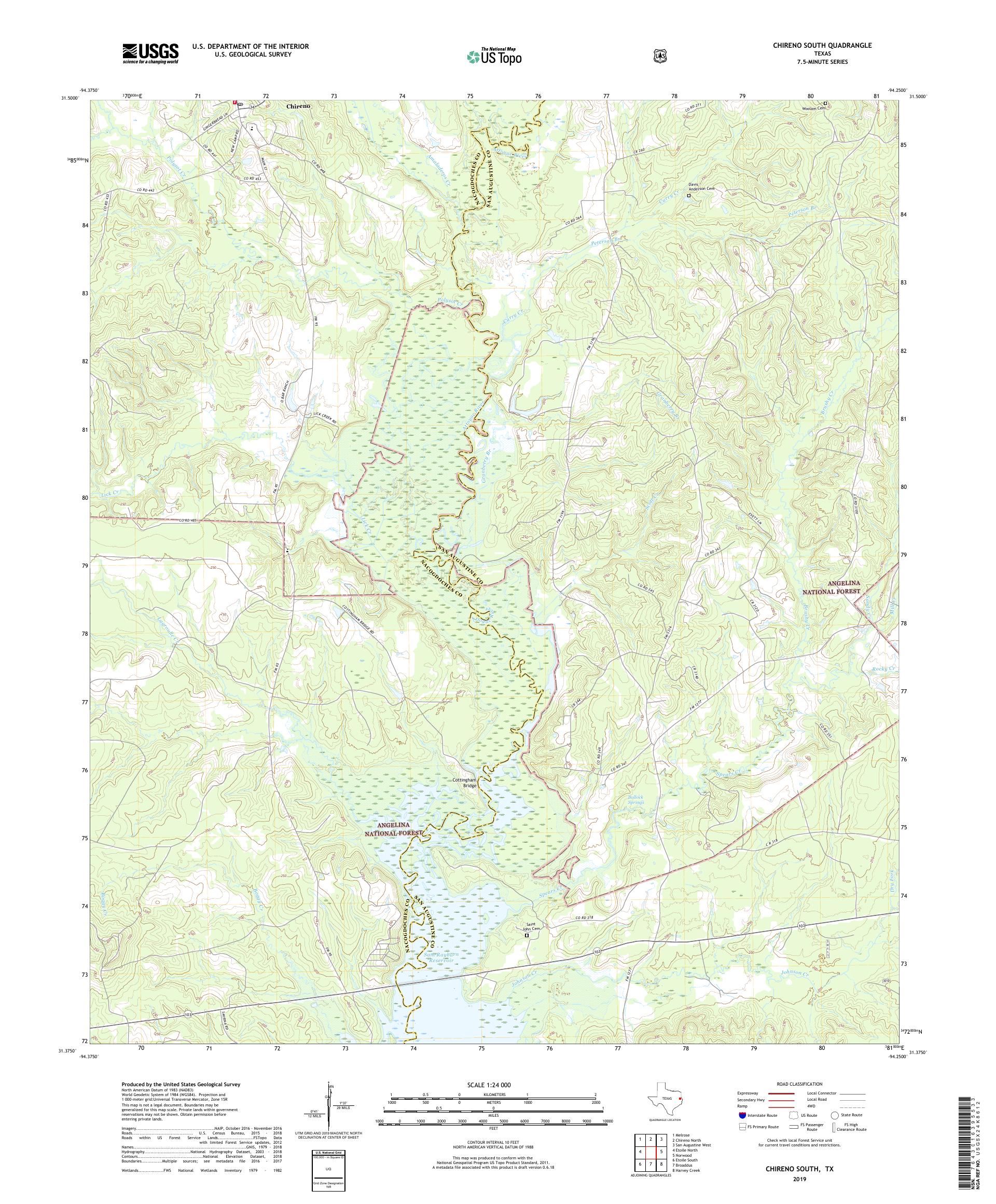 Chireno South Texas US Topo Map – MyTopo Map Store