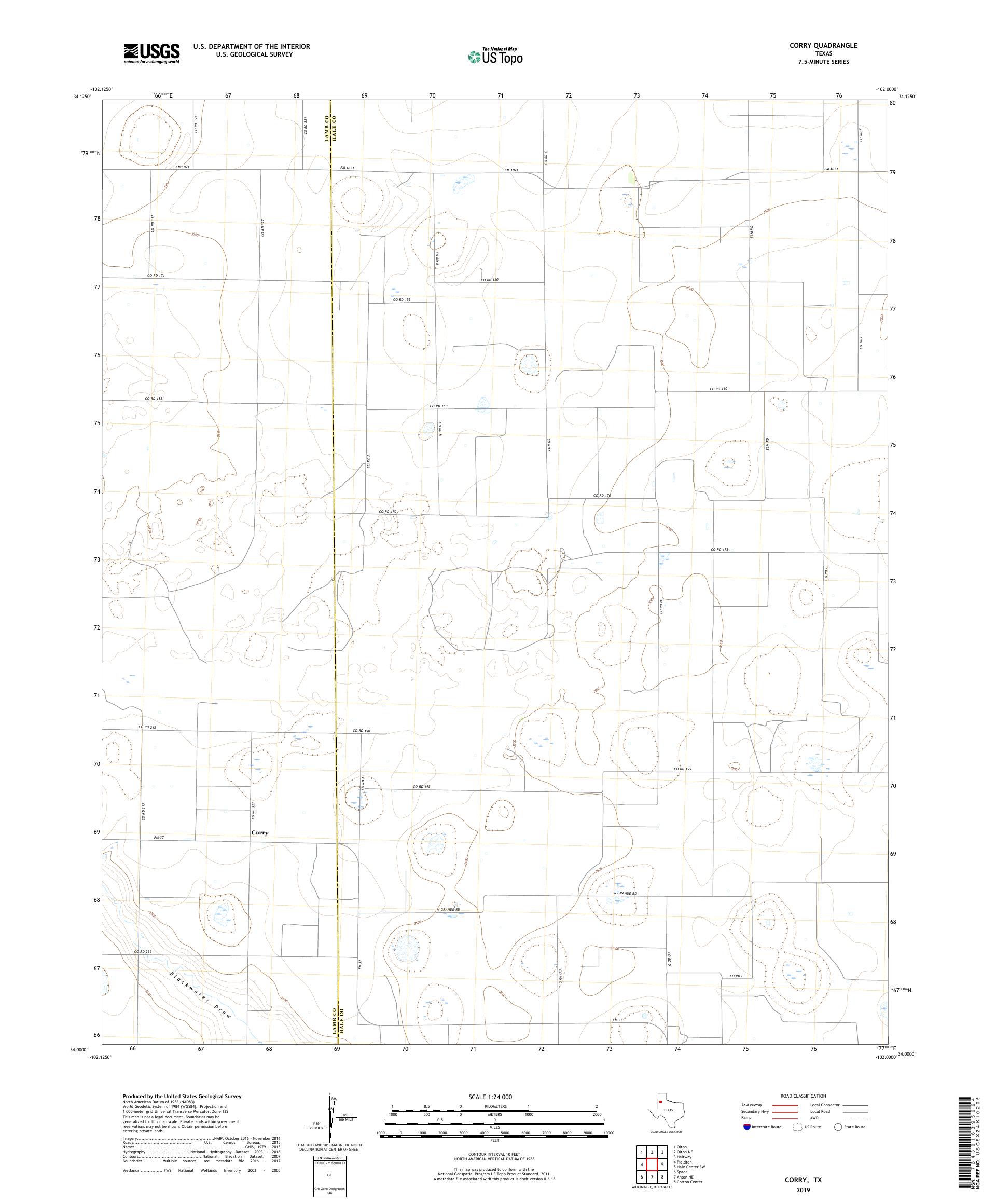 Corry Texas US Topo Map – MyTopo Map Store