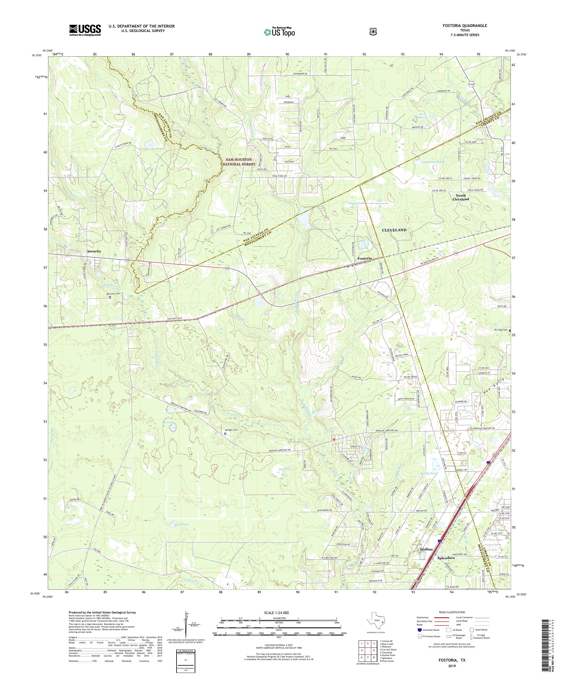 Fostoria Texas US Topo Map – MyTopo Map Store