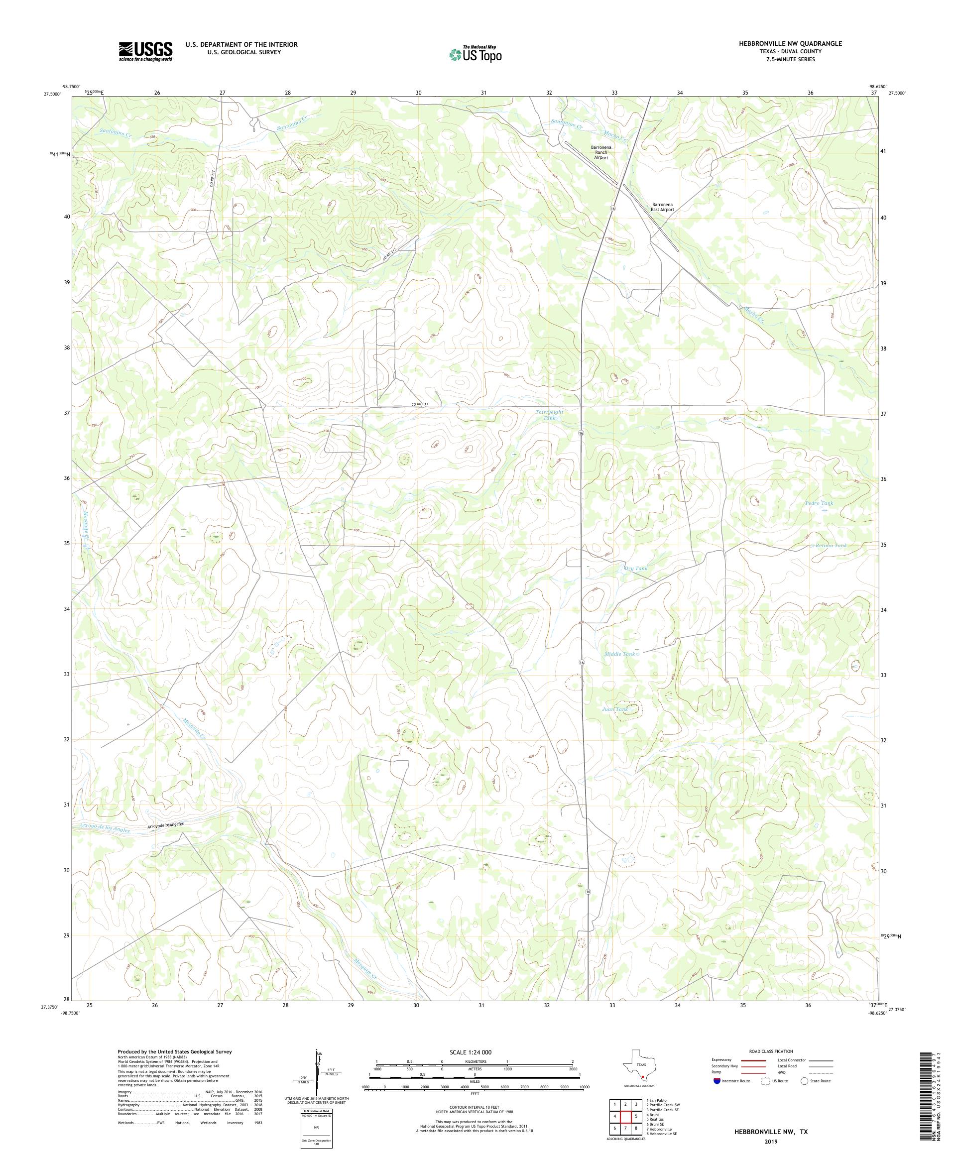 Hebbronville NW Texas US Topo Map – MyTopo Map Store