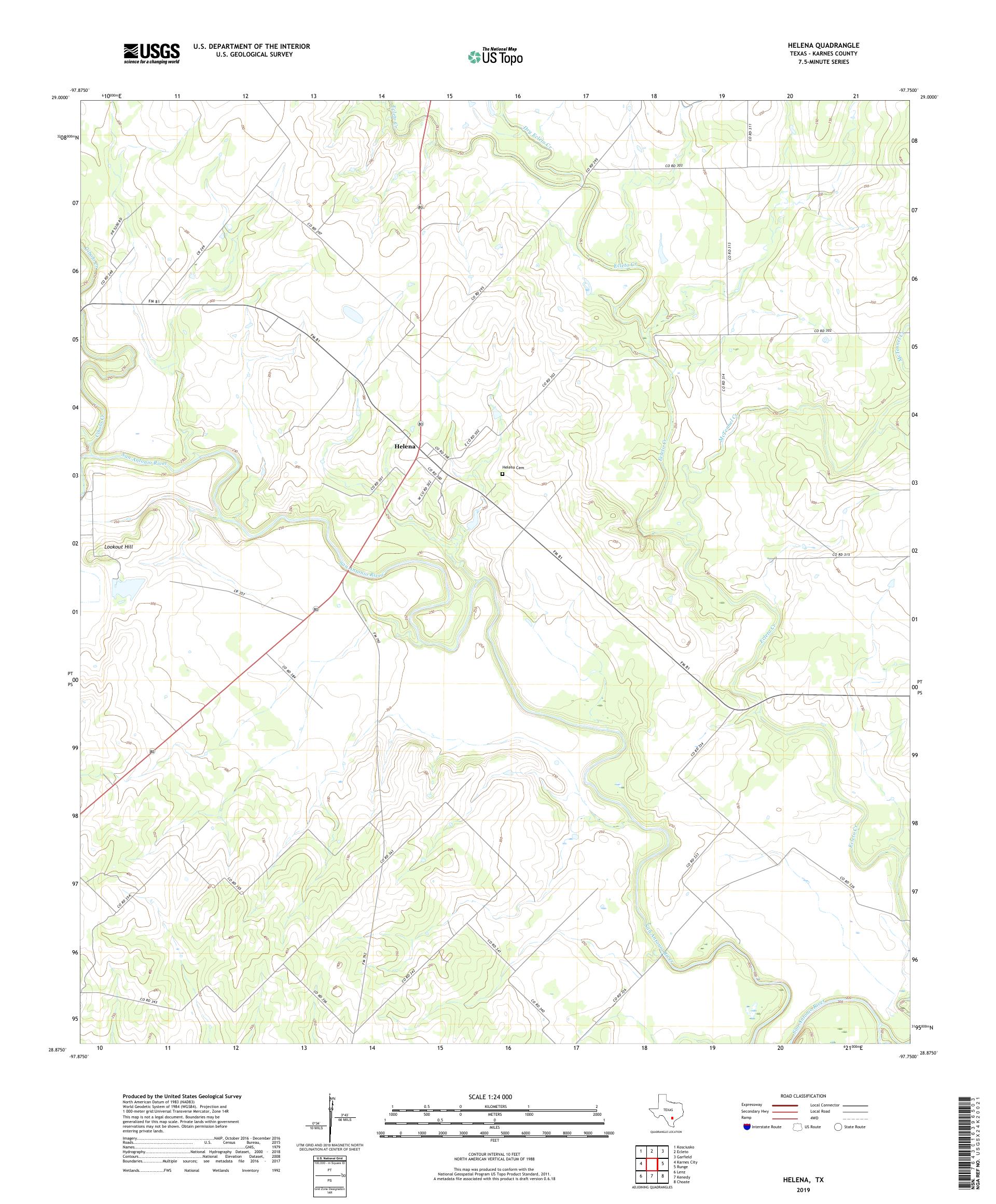 Helena Texas US Topo Map – MyTopo Map Store
