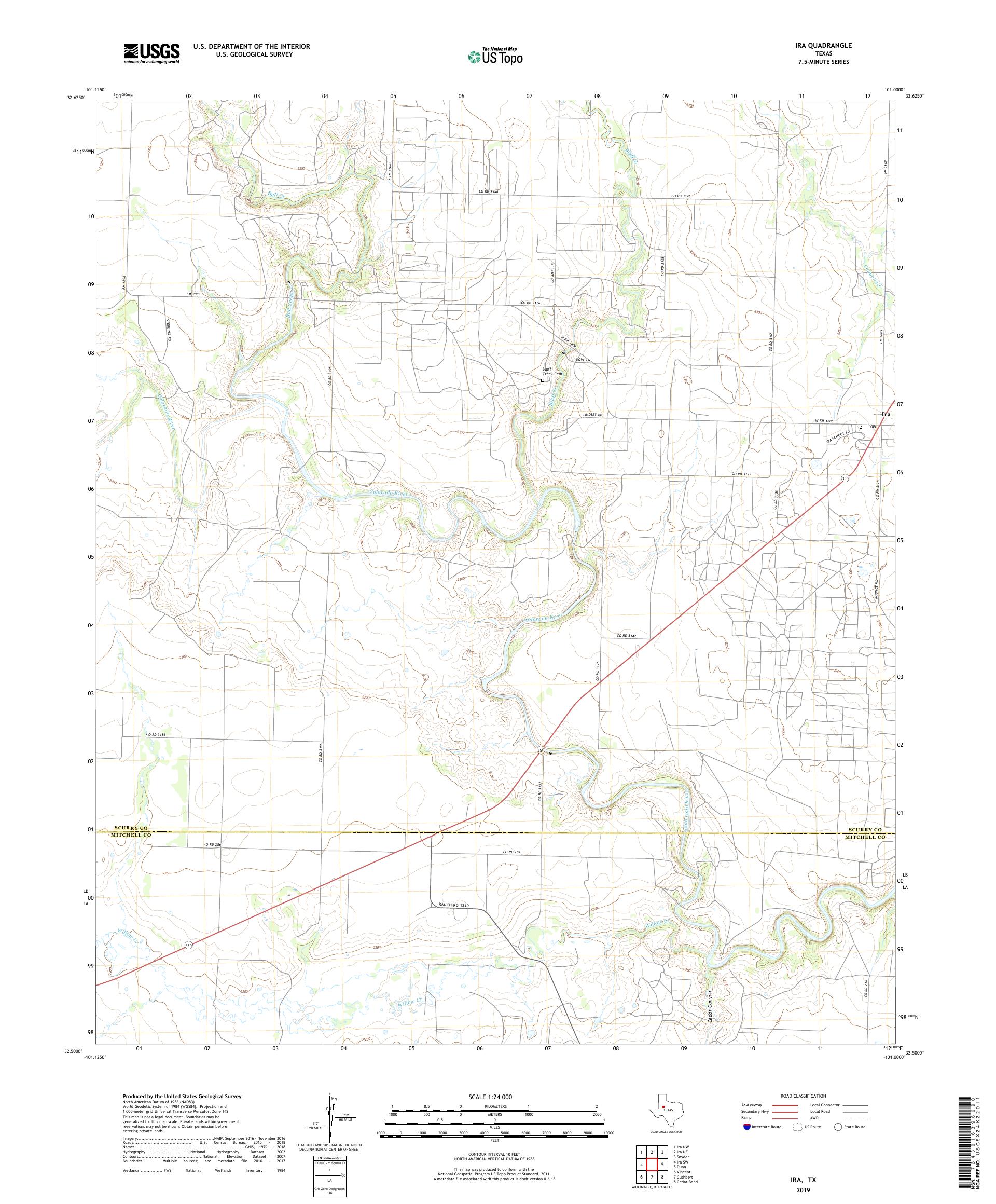 Ira Texas US Topo Map – MyTopo Map Store